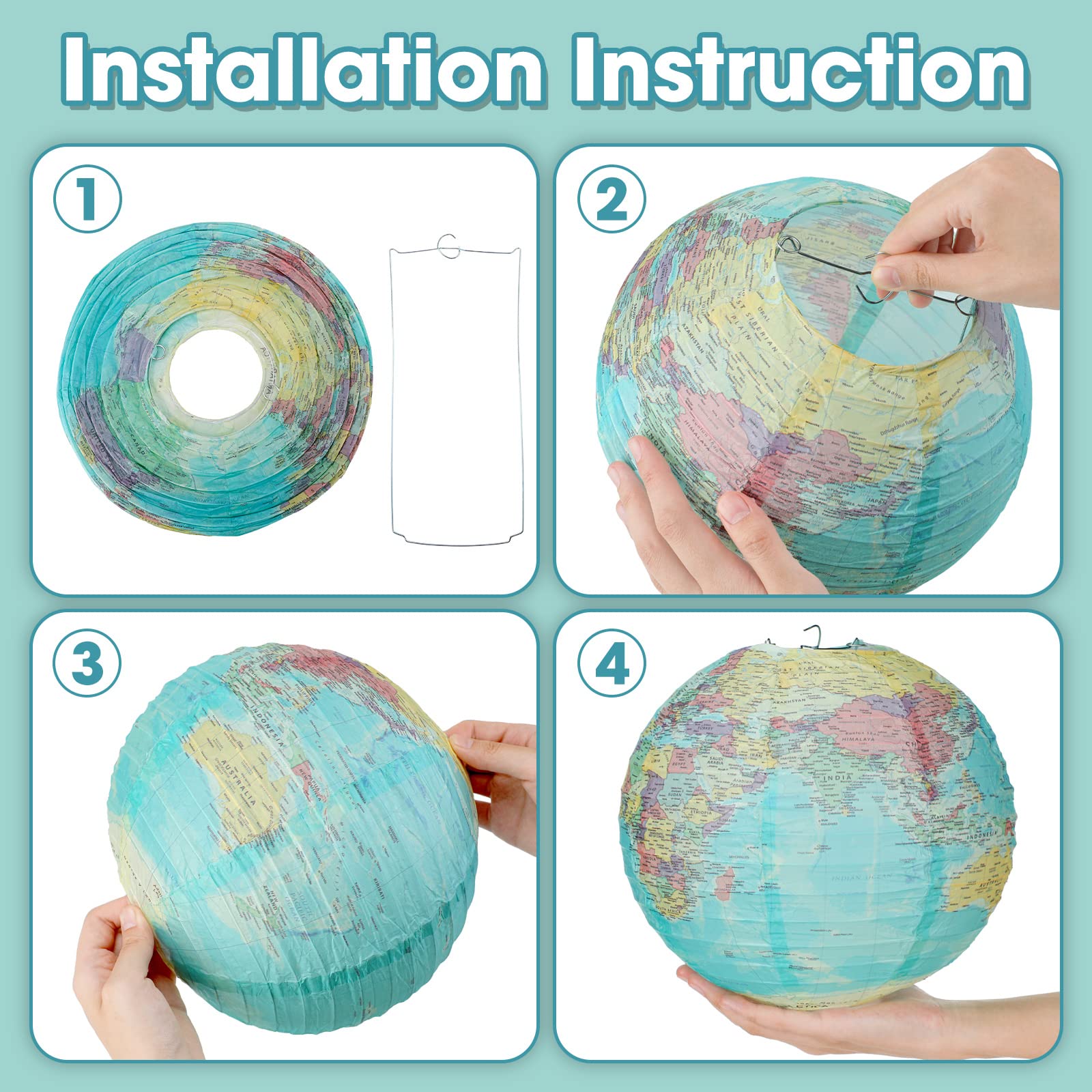 Snapklik.com : 12 Pcs 10 Inch Around The World Decorations Globe ...