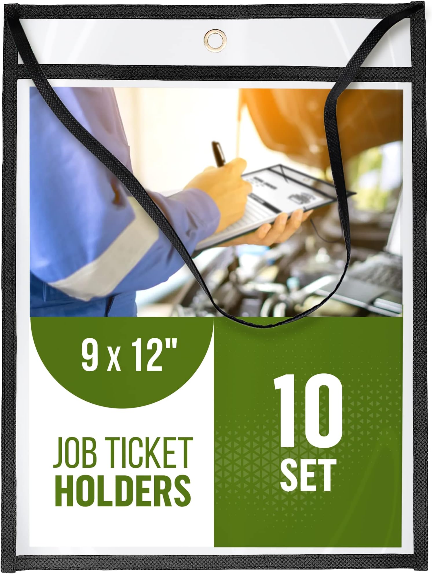 Amazon.com : 10 Pack Hanging Job Ticket Holders with Strap 9x12 in ...