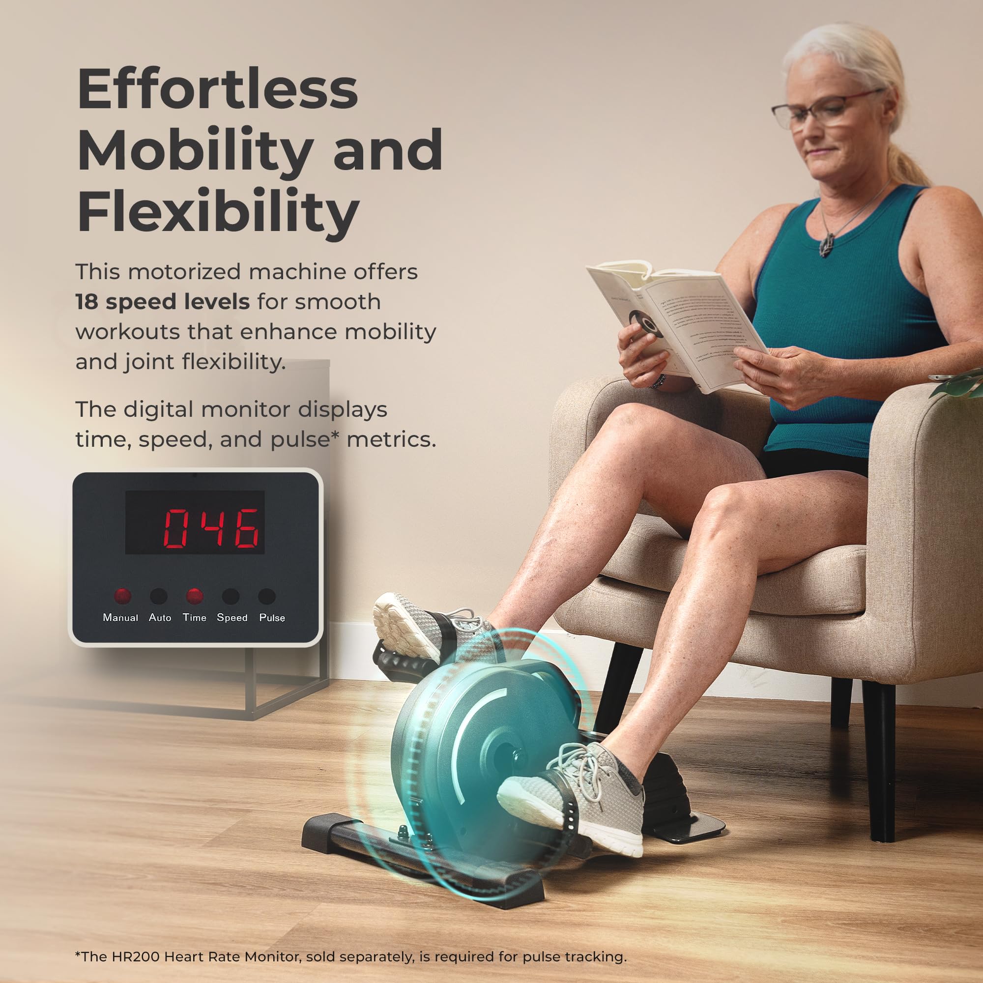 Snapklik.com : 2-in-1 Smart Pedal Exerciser, Motorized Under Desk ...