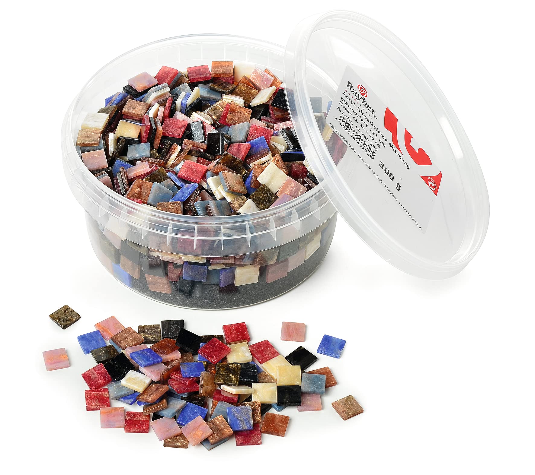 Amazon.com: Rayher Acrylic Mosaic Tiles for Arts and Crafts, Plastic ...