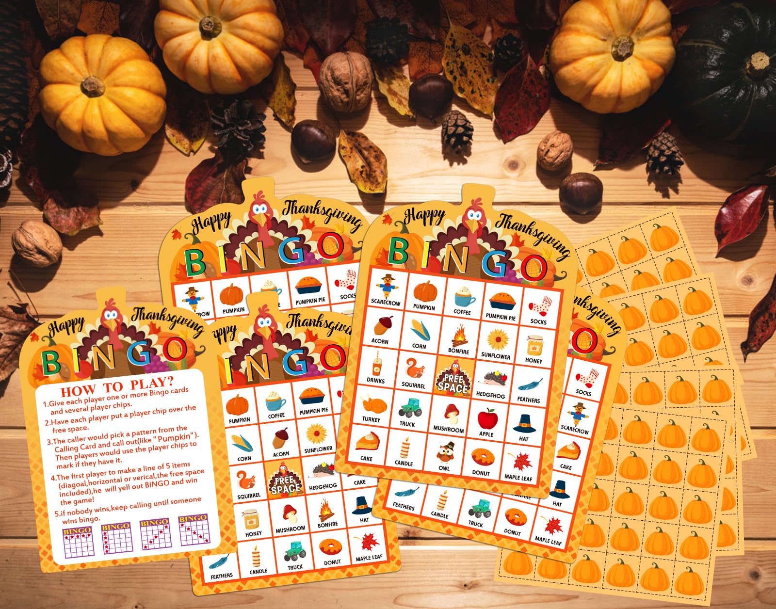 Snapklik.com : Thanksgiving Bingo Game Adults 26 Players Thanksgiving ...