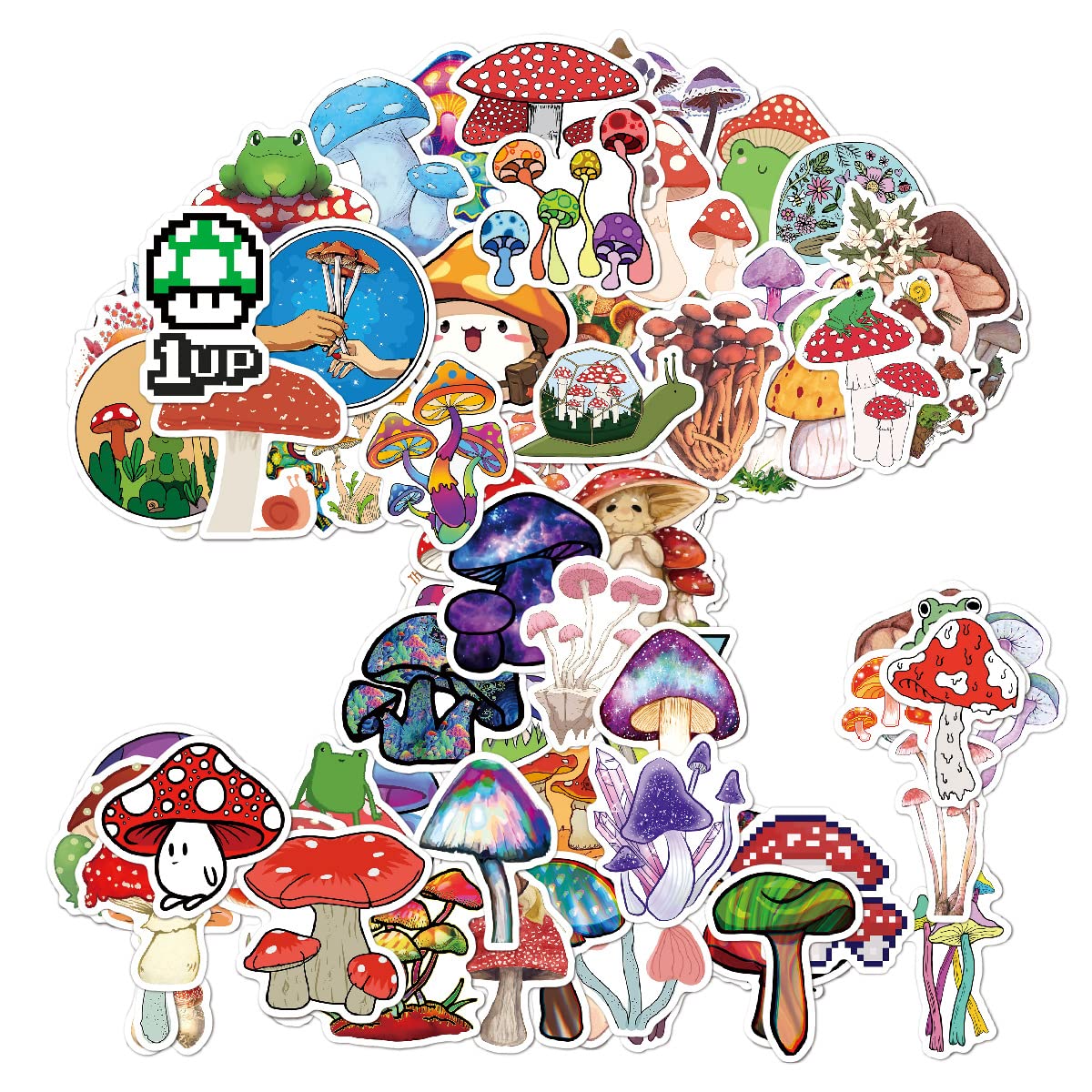 Snapklik.com : REHERO Mushroom Stickers Set, 100pcs Vinly Waterproof ...