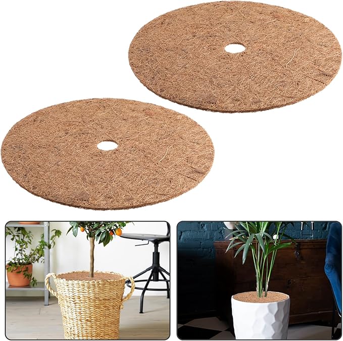 Amazon.com : Piriuuo 2 Pcs Coconut Fiber Tree Ring Mulch Mat, 11.8 Inch ...