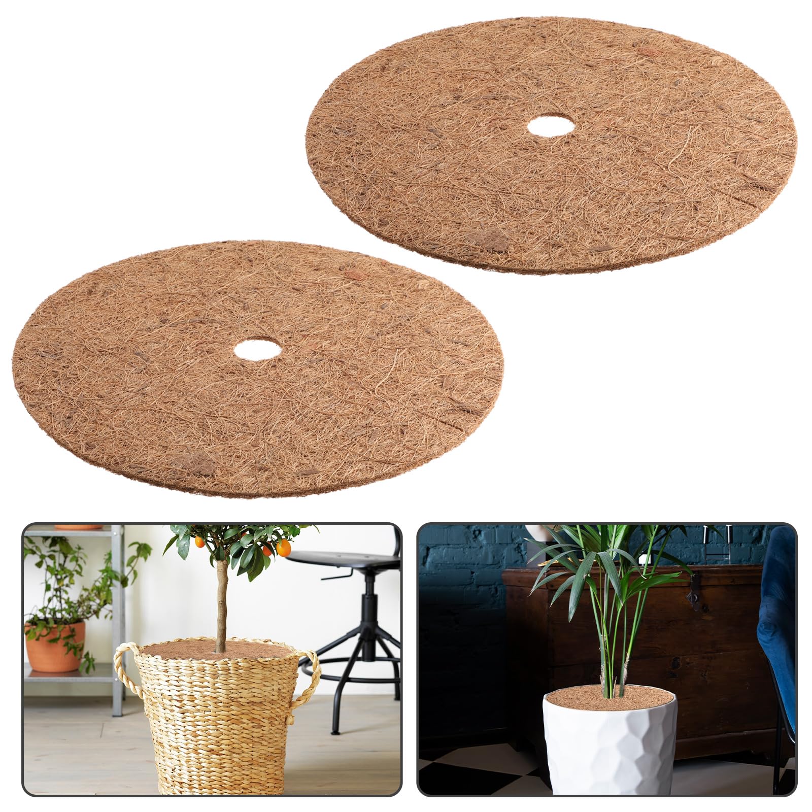 Amazon.com : Piriuuo 2 Pcs Coconut Fiber Tree Ring Mulch Mat, 11.8 Inch ...