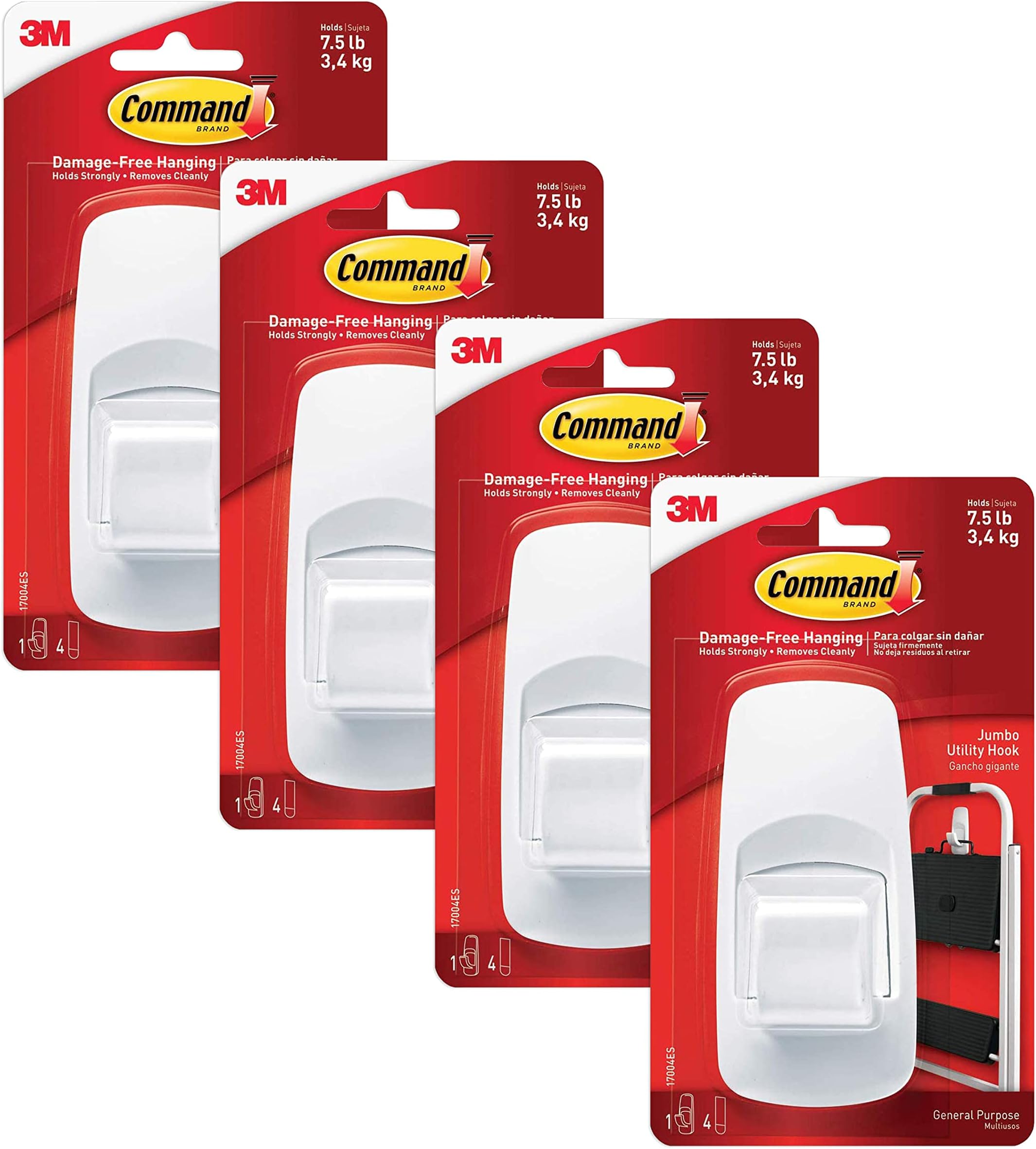 Amazon.com: Command Hook, 1 Hook, 2 Strips, Holds 7.5 lbs (17088Q-ES ...