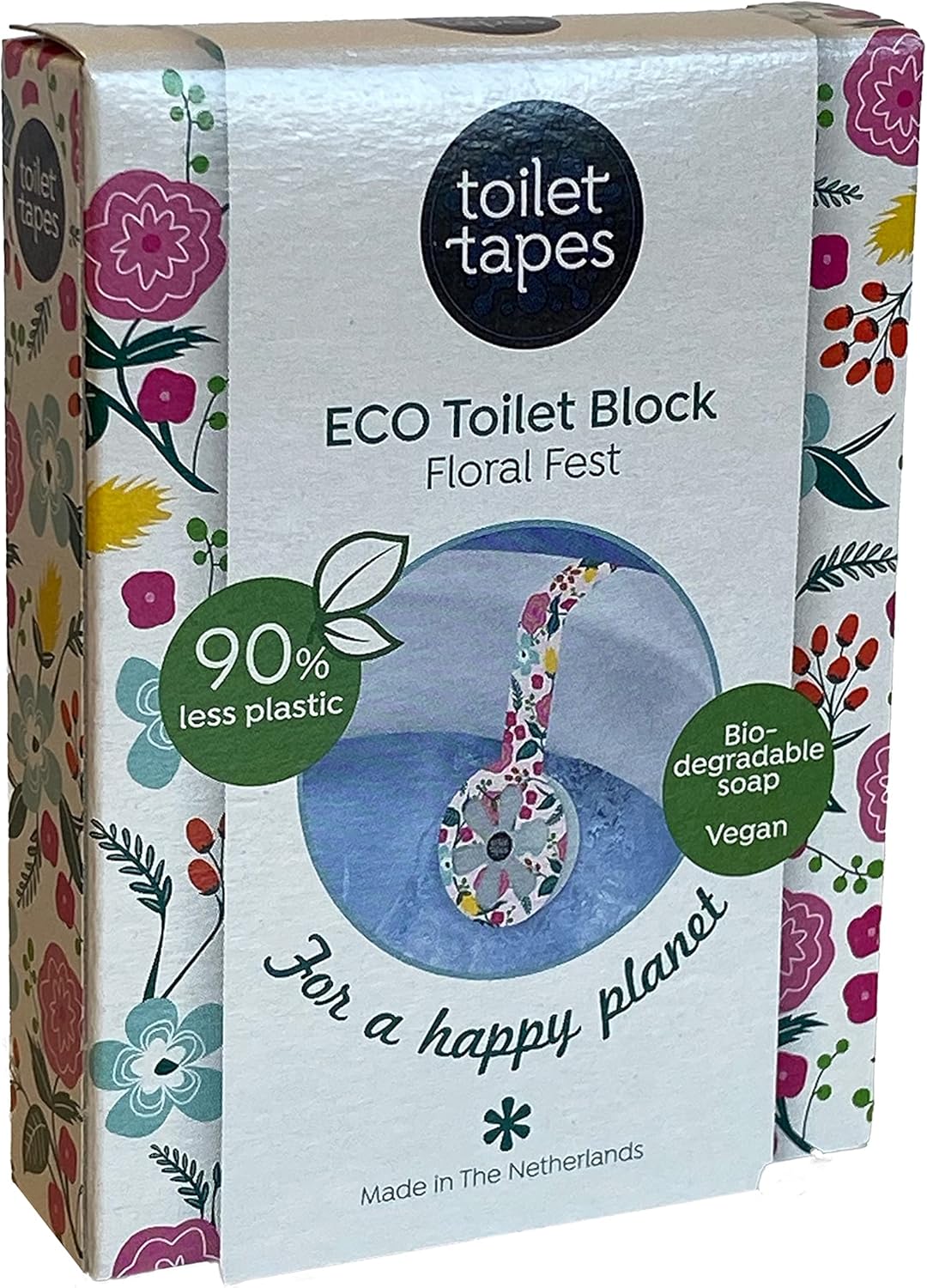 Toilet Tapes – 3 x Floral Fest – Sustainable Toilet Rim Block with 90% ...