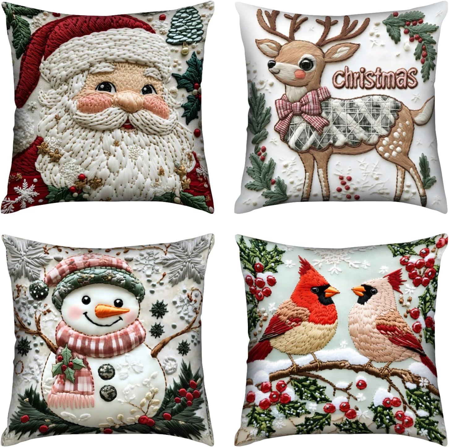 Amazon.com: QQKO Christmas Pillow Covers 18x18 Inch, Throw Pillow ...