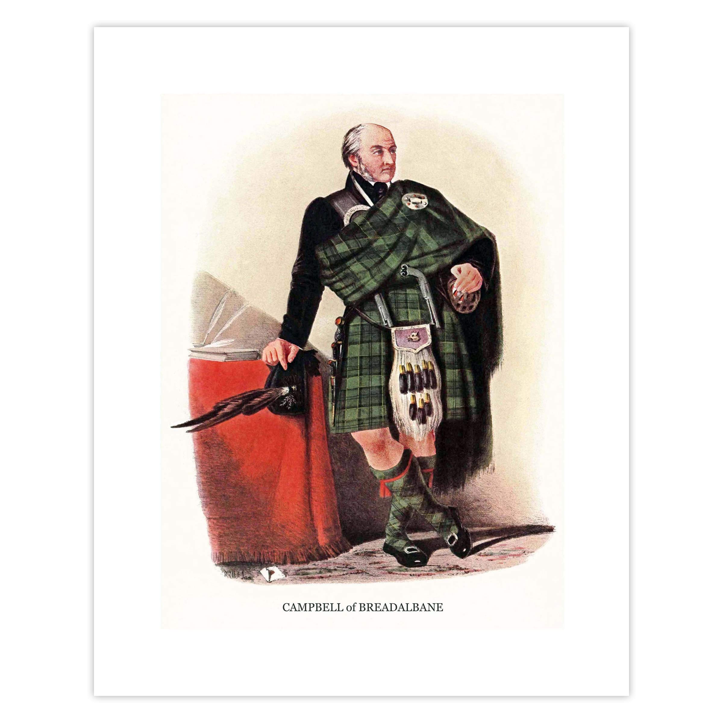 Amazon.com: CLOUD NINE PRINTS | Campbell Kilt Print - Vintage Scottish ...