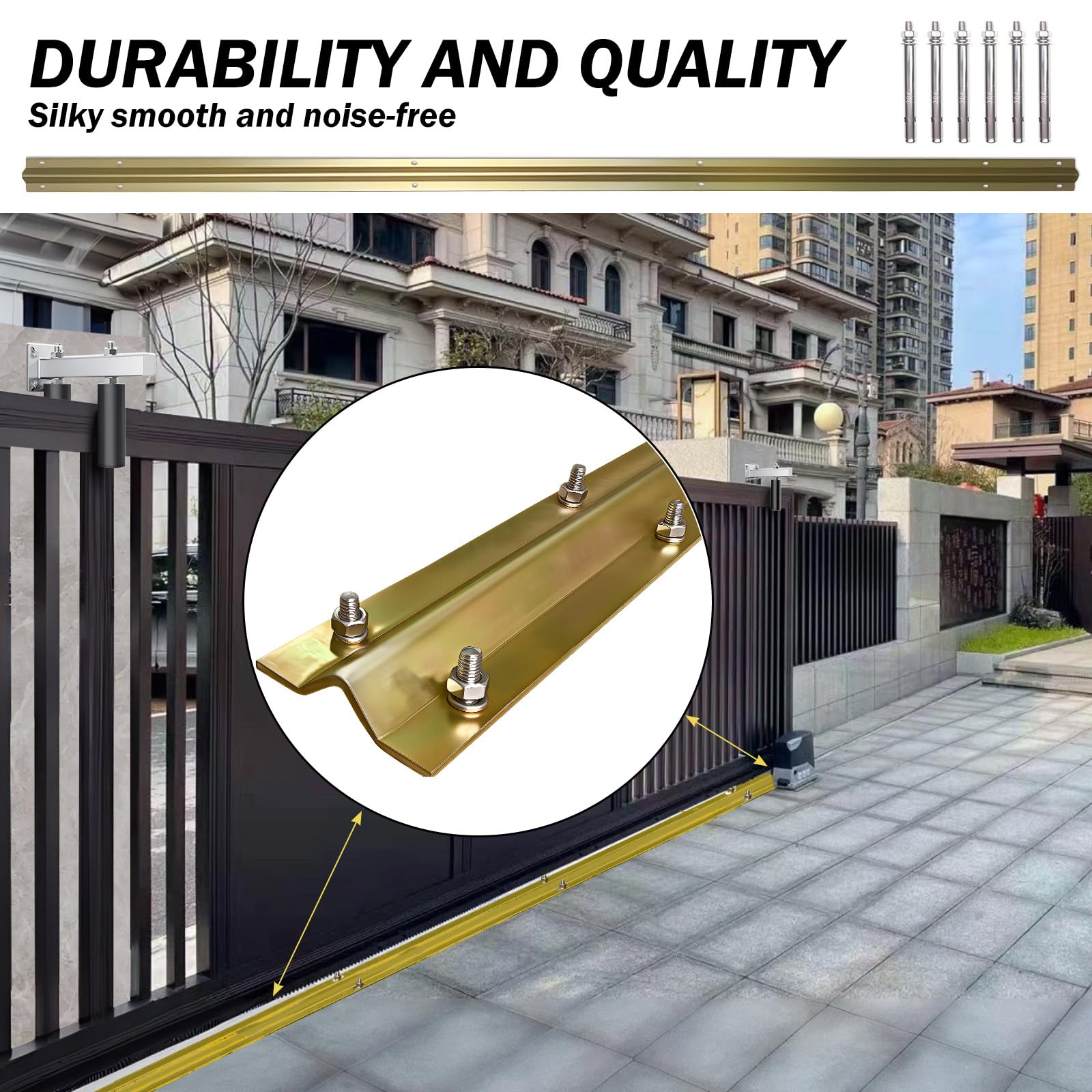 Snapklik.com : LAJIAOZ 6FT Section V Track For Sliding Driveway Gates ...