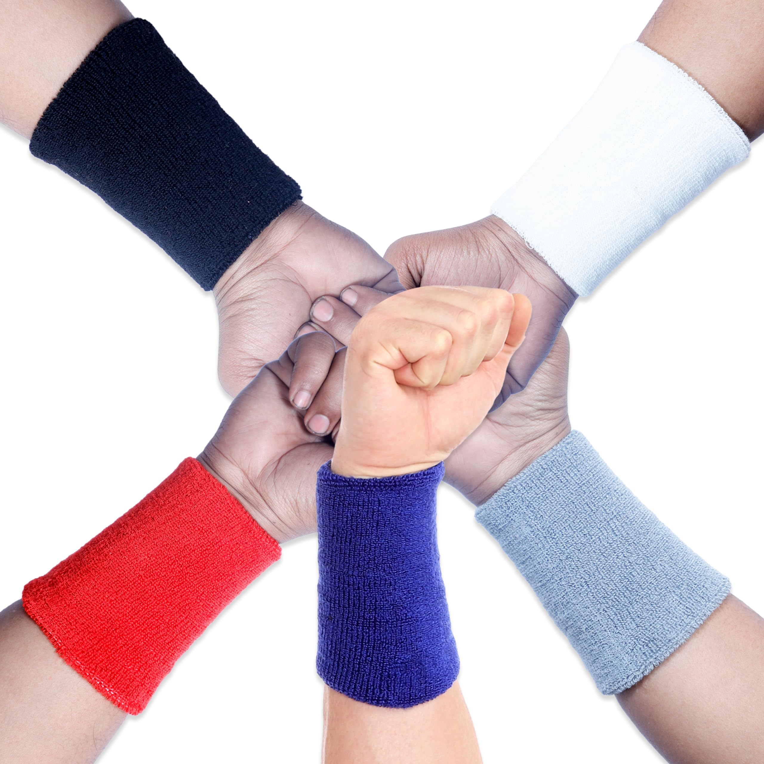 Unique Sports Wrist Towel 6" Long Wristband (6 Pack), Blue : Amazon.in ...