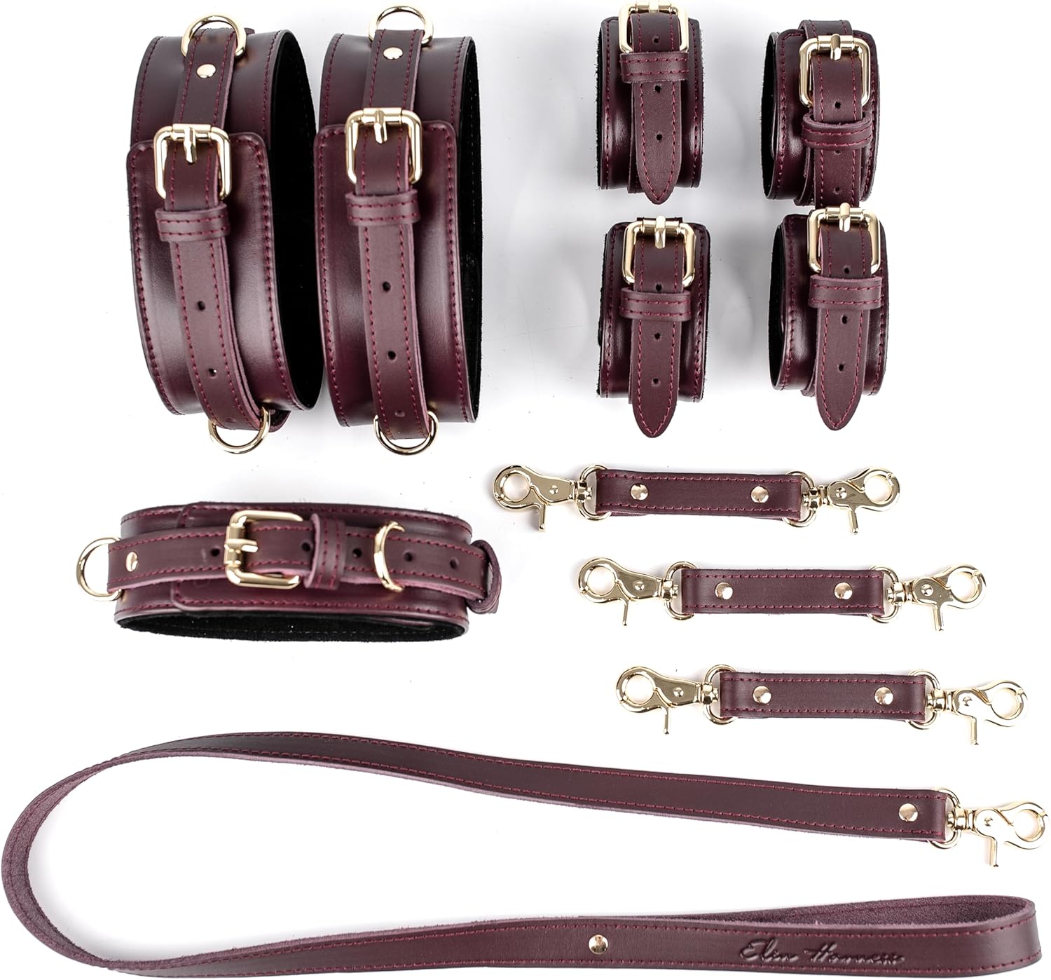 Amazon.com: Leather Harness Sex Bondage Restraints Set 4 in 1 ...
