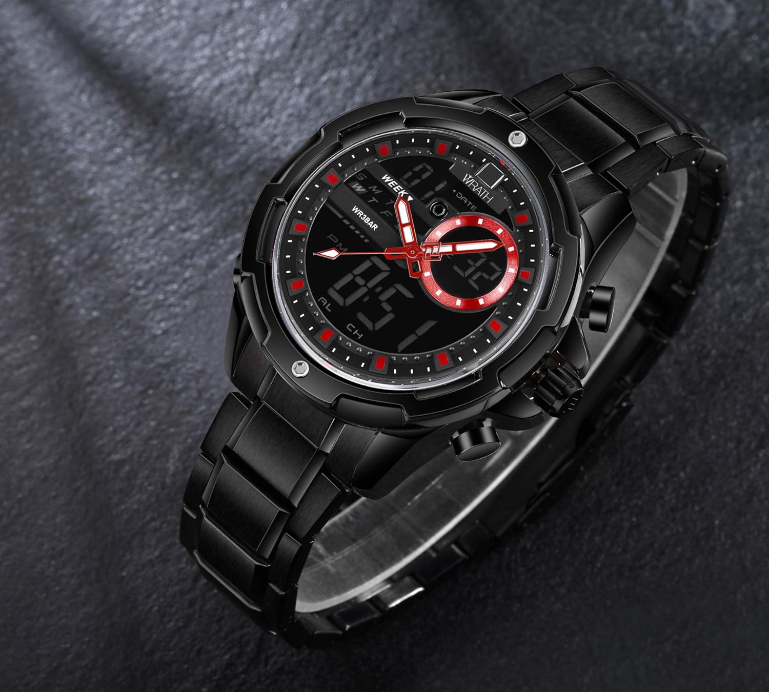 Buy Wrath Eye of The Storm Black & Red Analog Digital Wrist Watch for ...