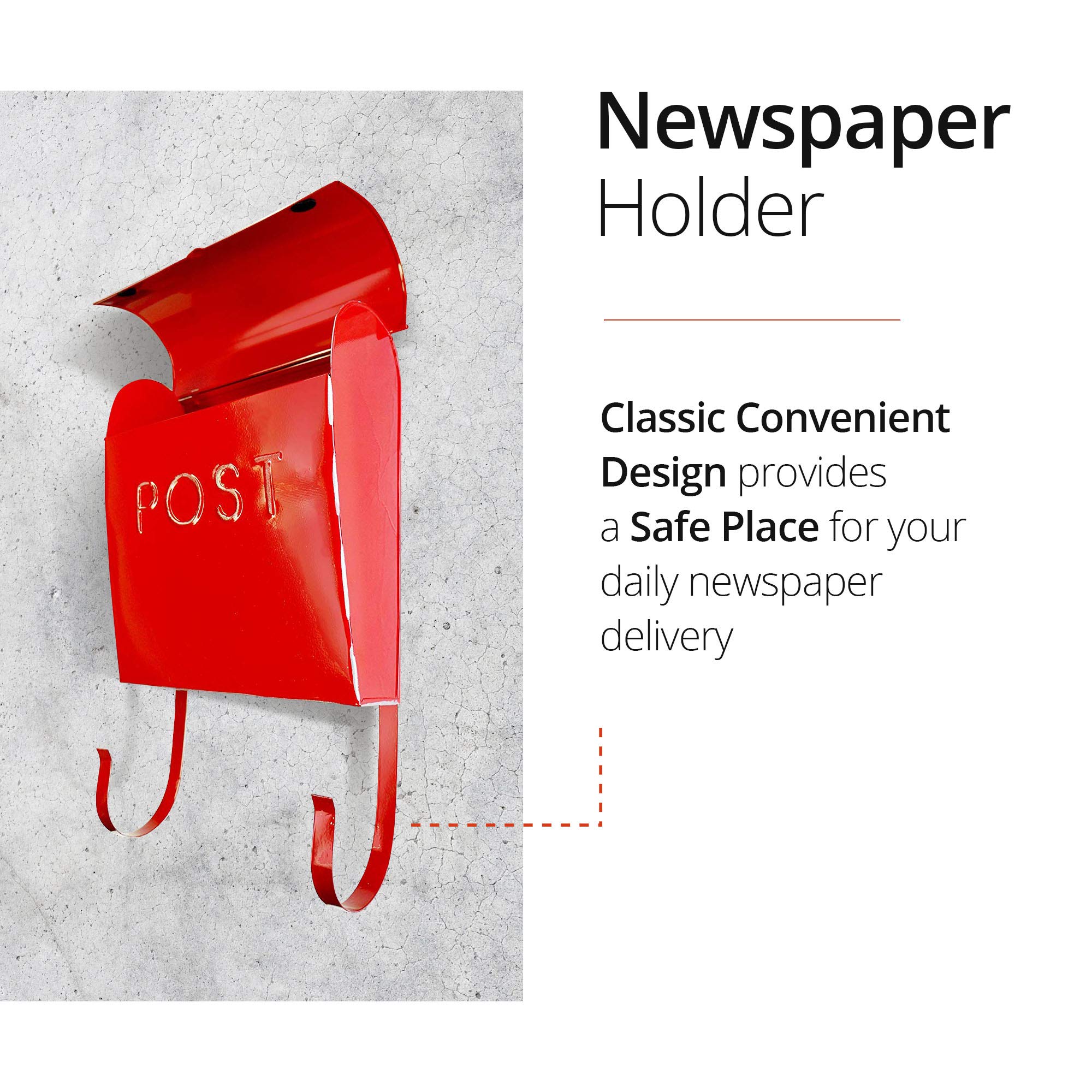 Snapklik.com : NACH Rustic Euro Red Mailbox