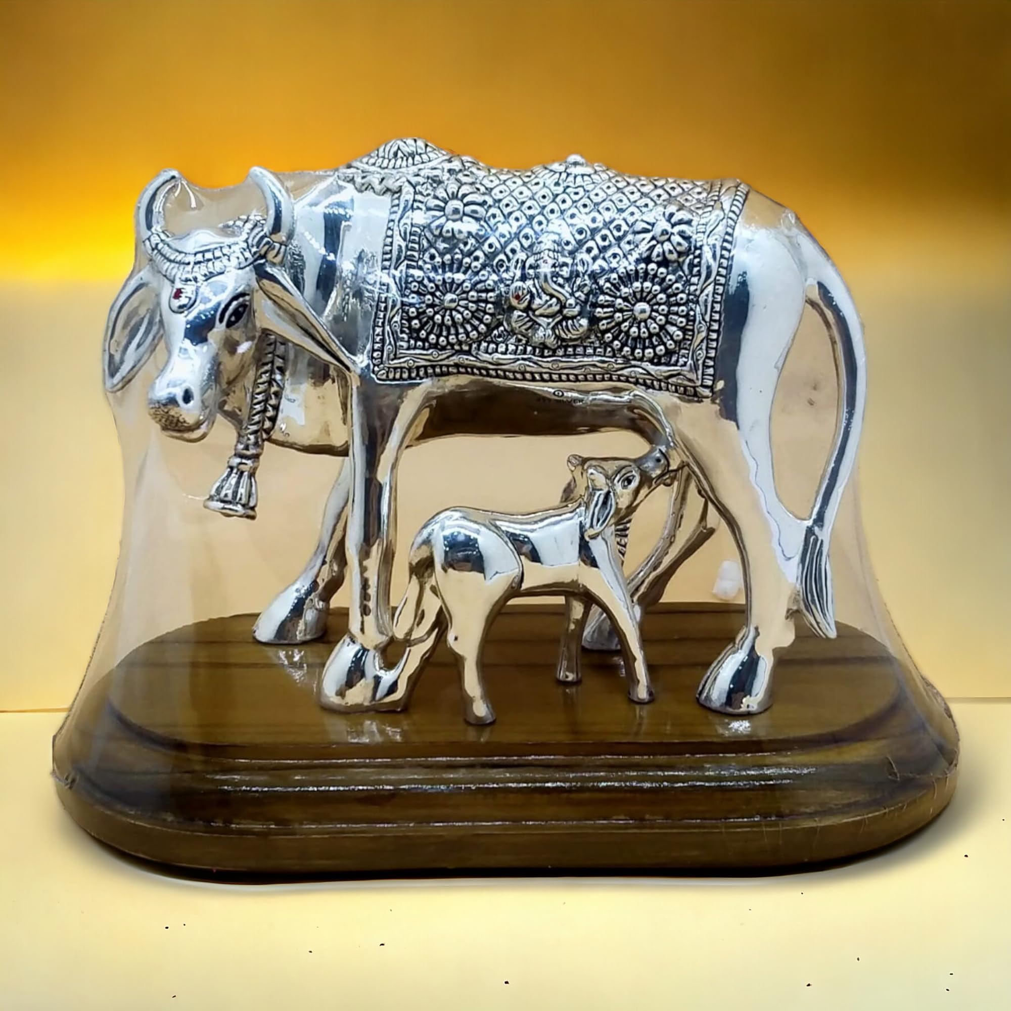 Buy Silver Idols Cow with Claf Beautiful Temple Decor Idol Gau MATA ...