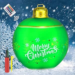 Christmas Inflatable Ball with LED Light, Hysagtek 60CM Light Up Giant ...