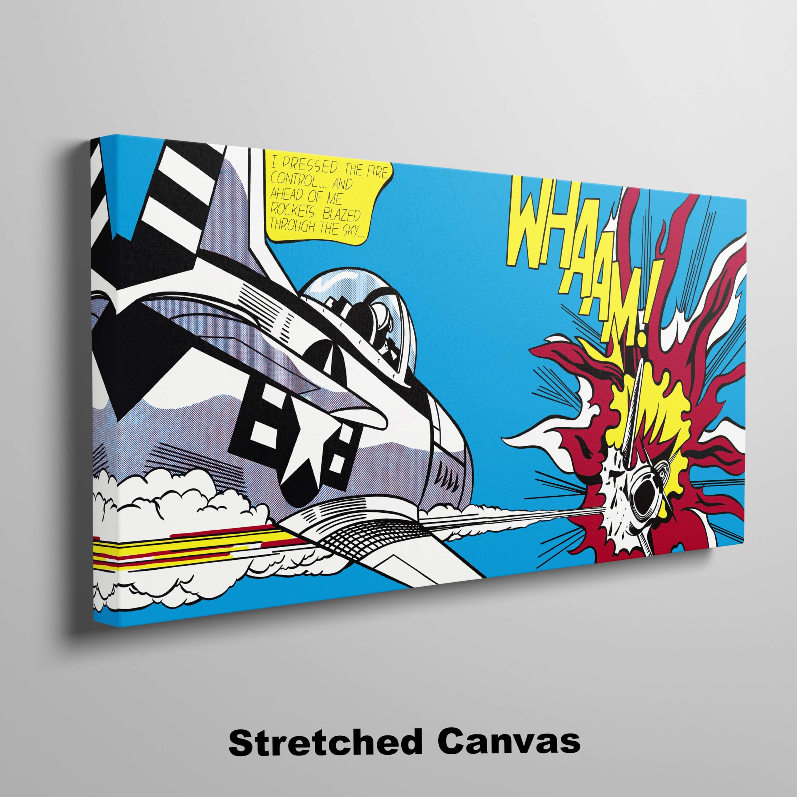 Roy Lichtenstein Pop Art Wham Framed Canvas Roy Lichtenstein Whaam!