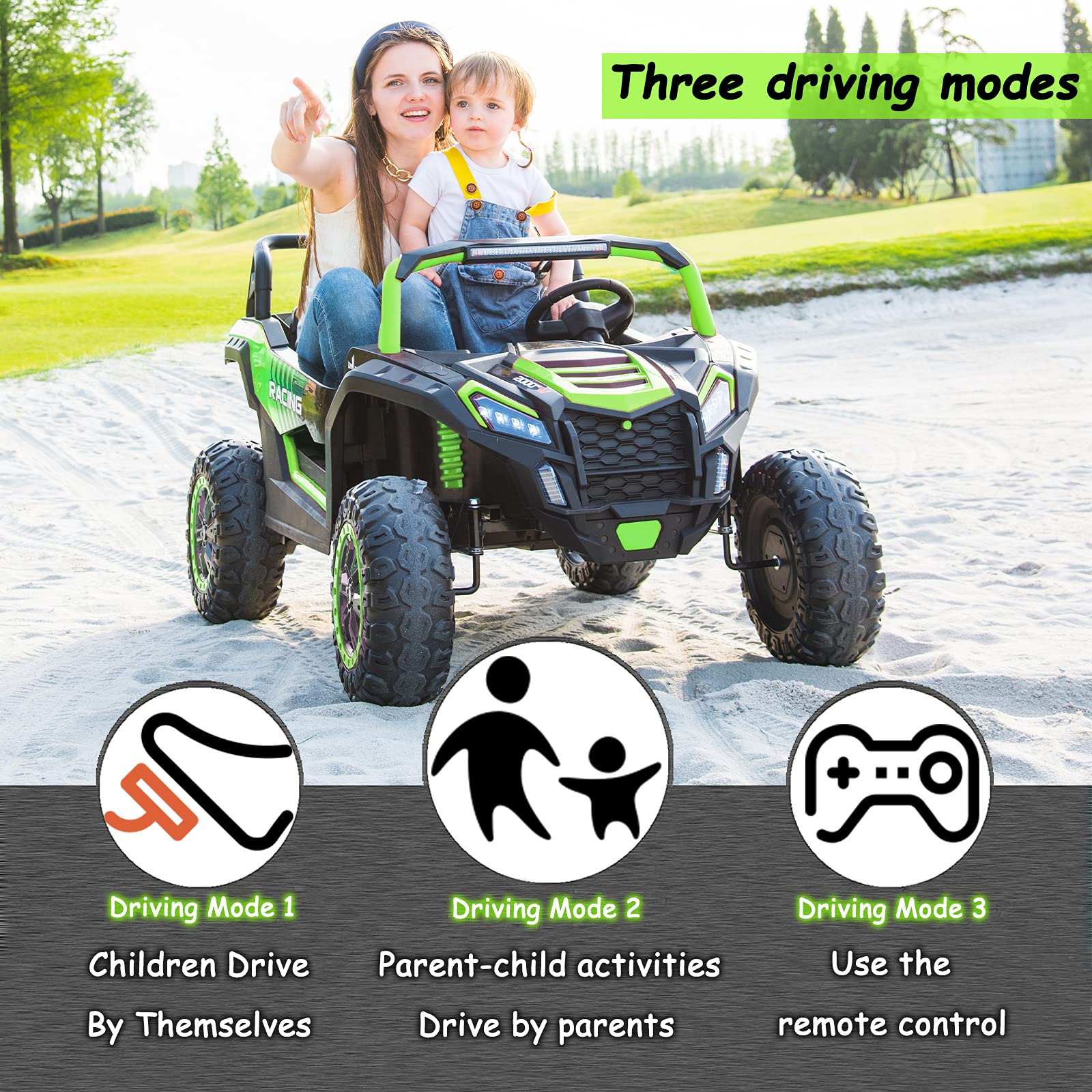 sopbost 24V Ride On Toys 2 Seater Kids UTV 4x4 Ride On Buggy UTV Ride ...