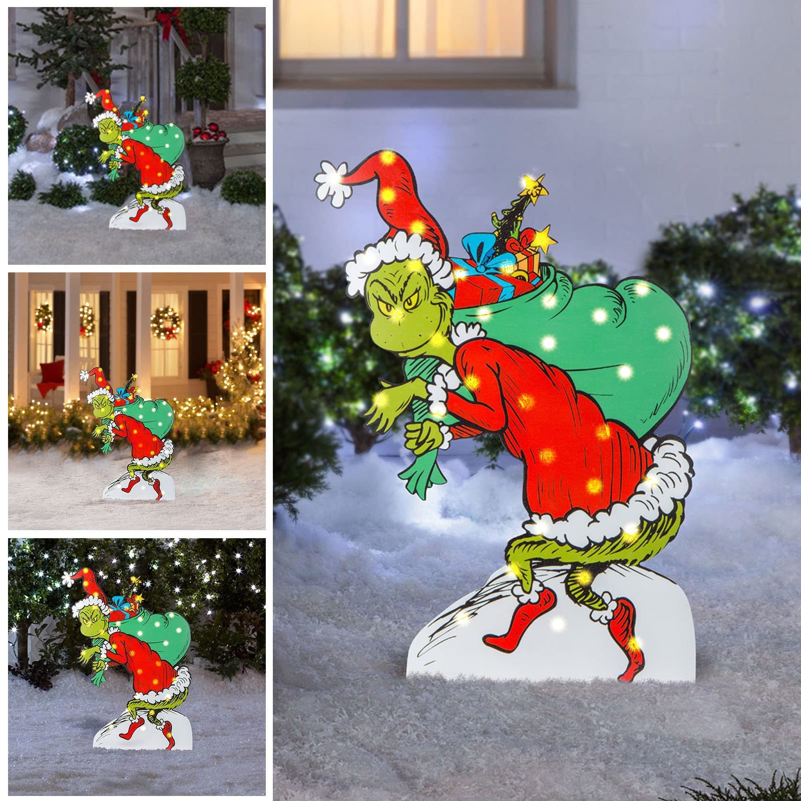 Grinch Yard Stakes Grinch Outdoor Christmas Decor At Lowes.com