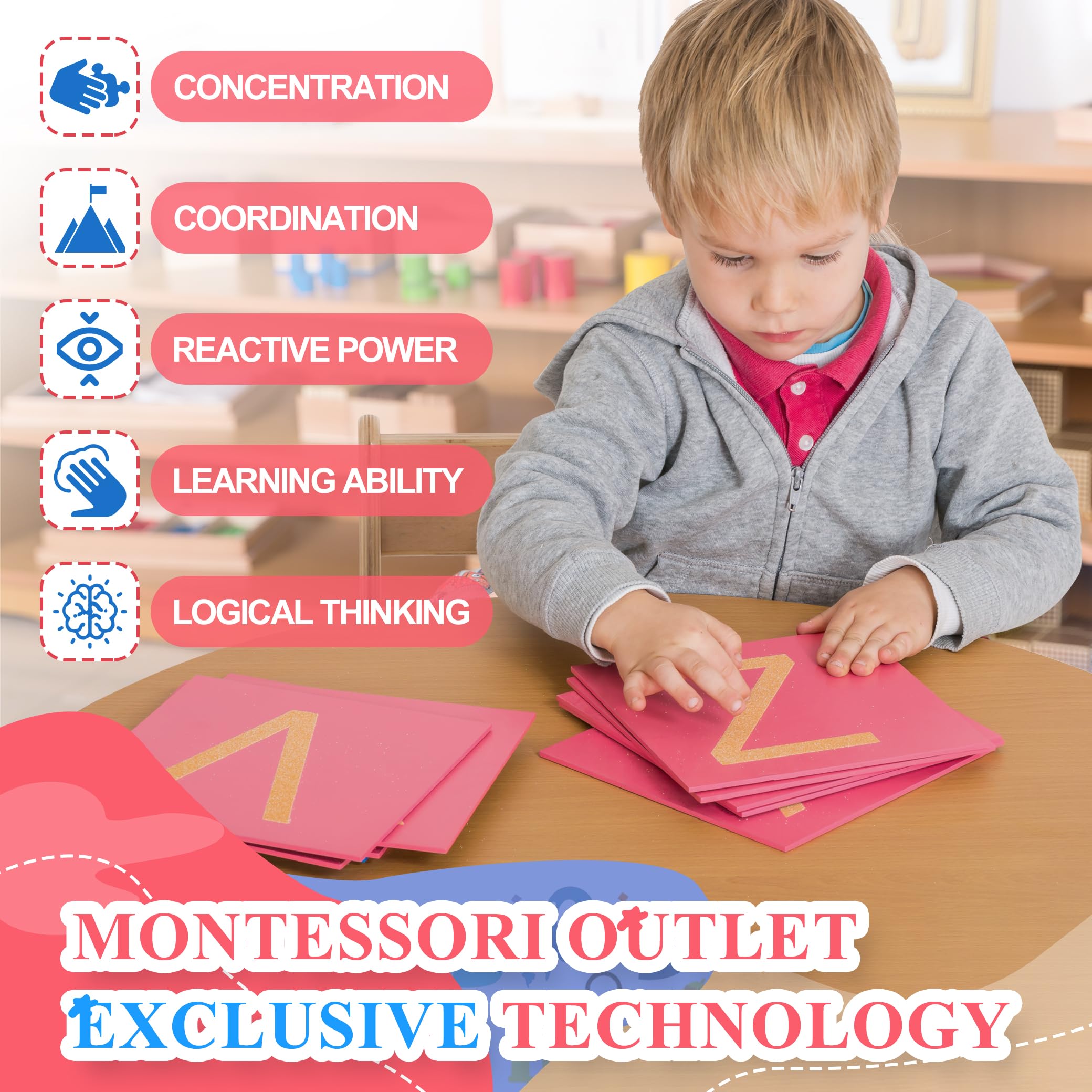 Montessori Math Materials MONTESSORI OUTLET Sandpaper Numerals Cursive ...