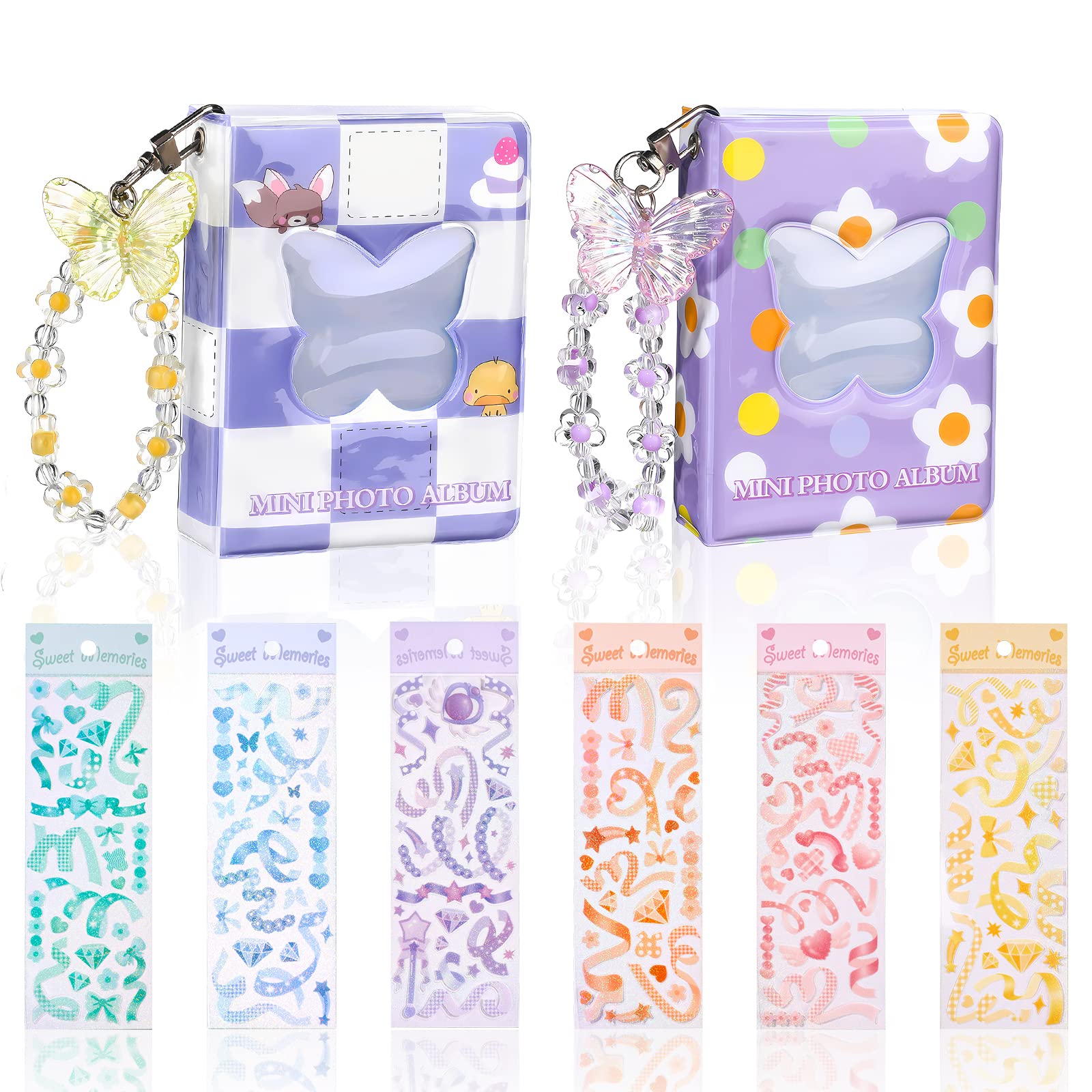 Snapklik.com : NEWEST 2 Sets 3 Inch Kpop Photocard Binders Mini Photo Album Butterfly Hollow ...