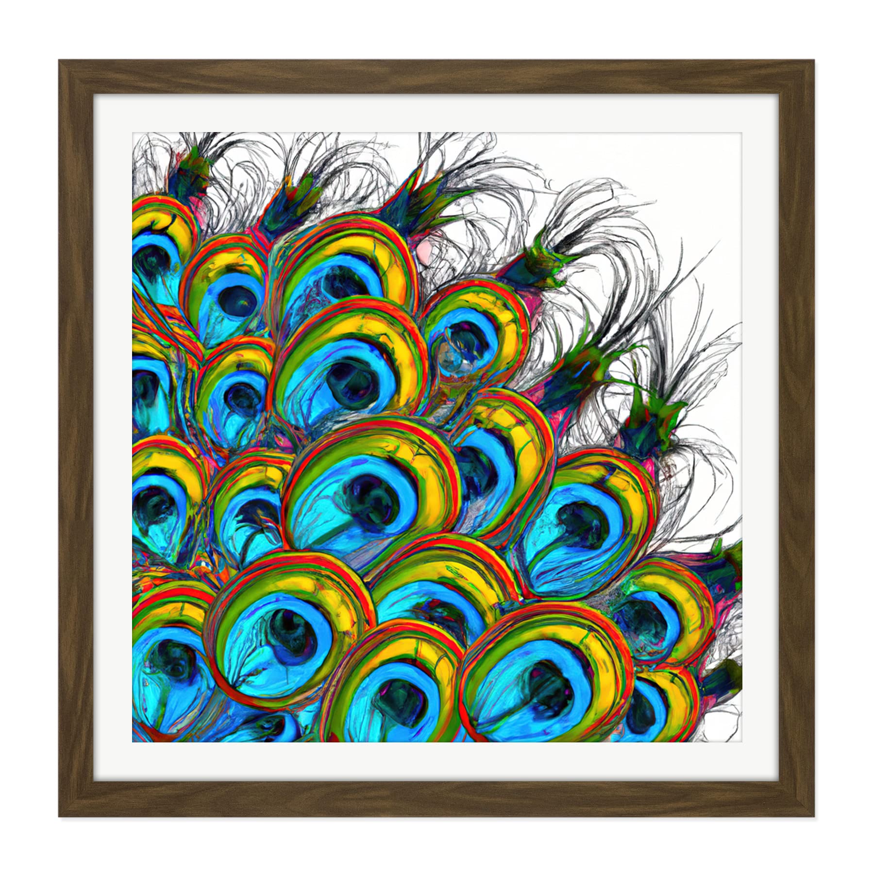 Peacock Feather Painting Lord Krishna Blue Abstract Painting With