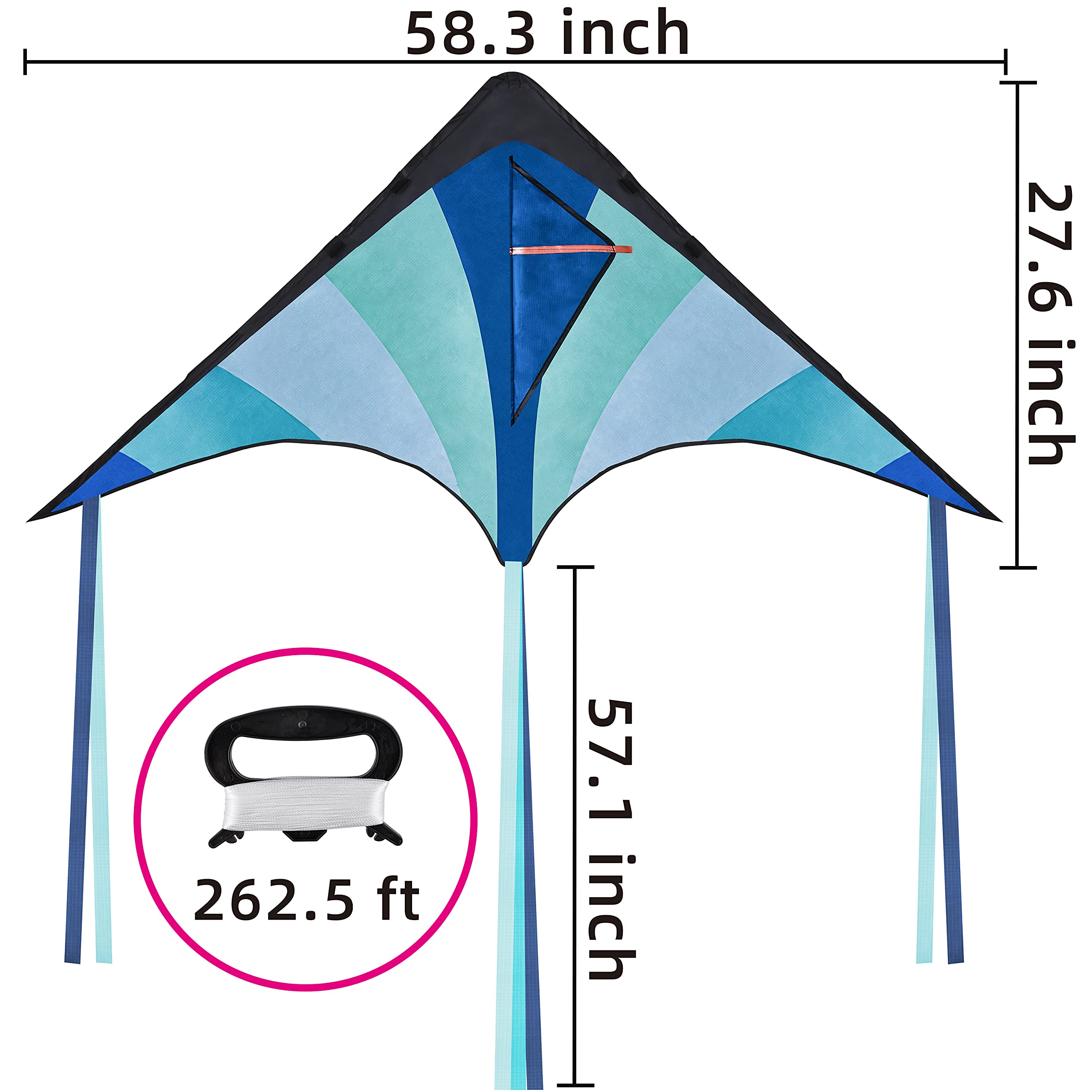 JOYIN 2 Packs Large Delta Kite Blue and Purple Kite Easy to Fly Huge ...