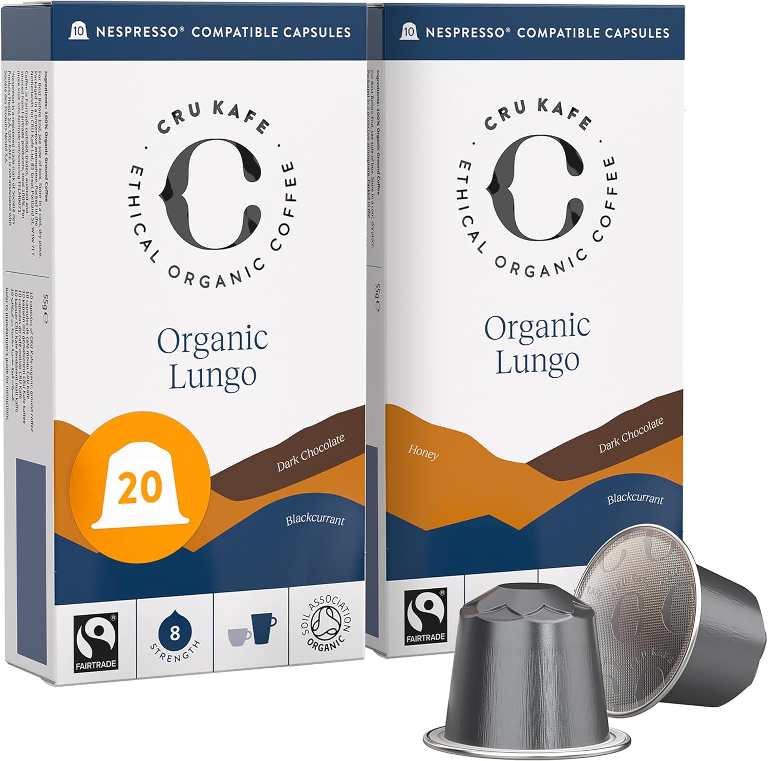 Cru Kafe Organic Lungo Arabica Espresso Single-Serve Coffee Pods (20 ...