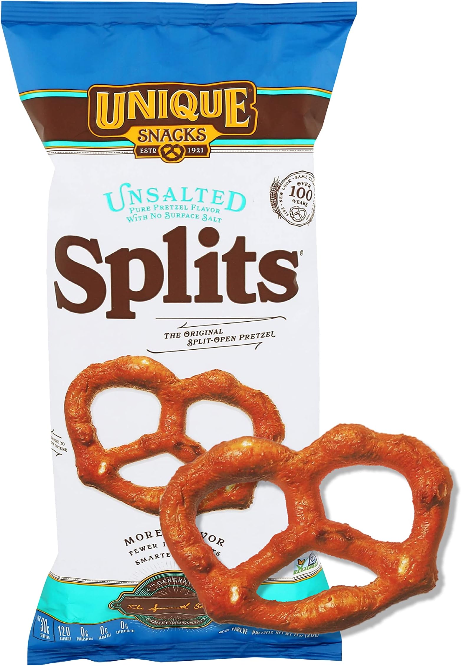 Amazon.com: Unique Snacks Extra Salt Splits Pretzels, Original Split ...