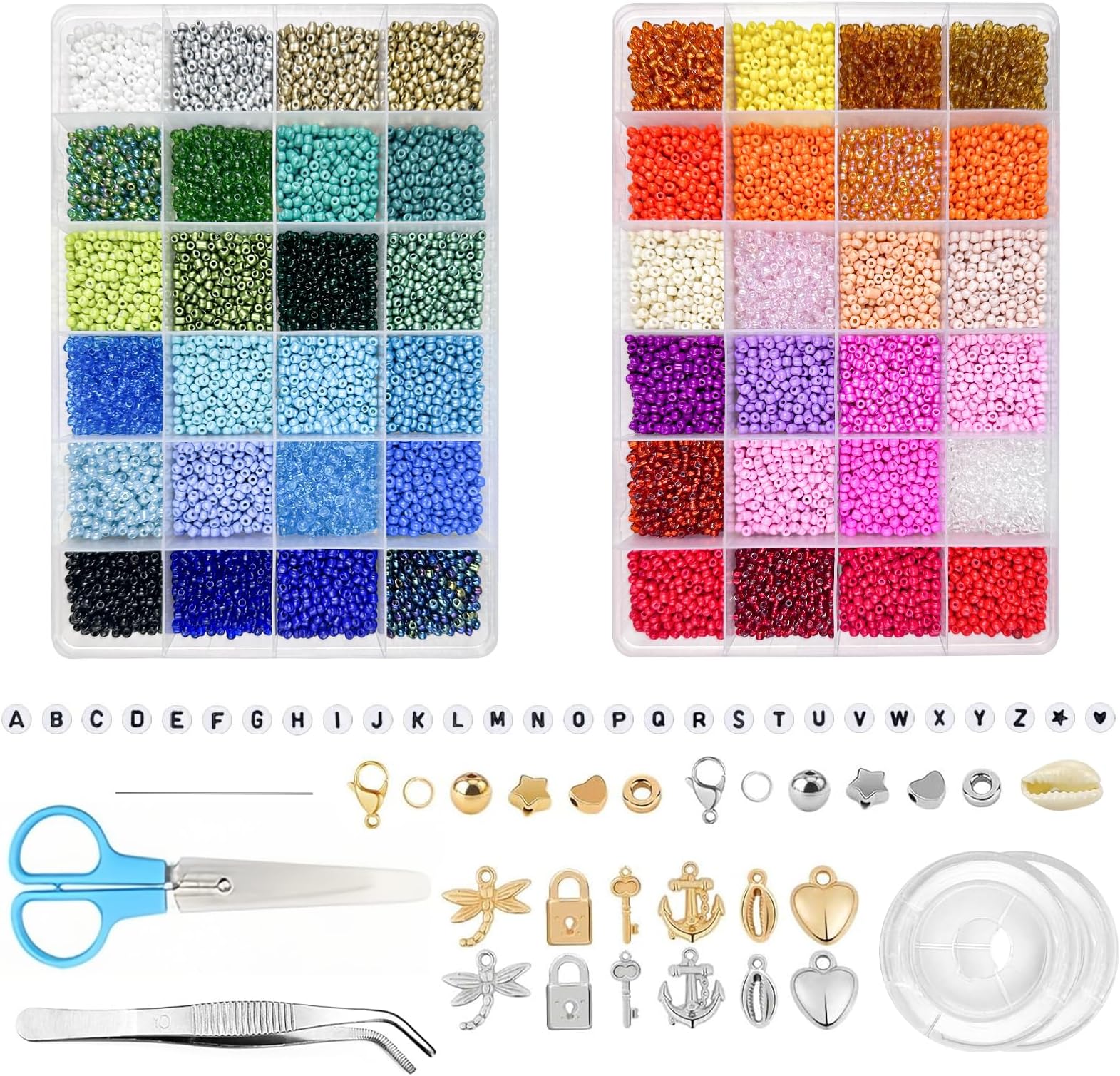 Magrimaxio 16000 PCS 3mm perles pour bracelet,perle lettres, kit perles ...