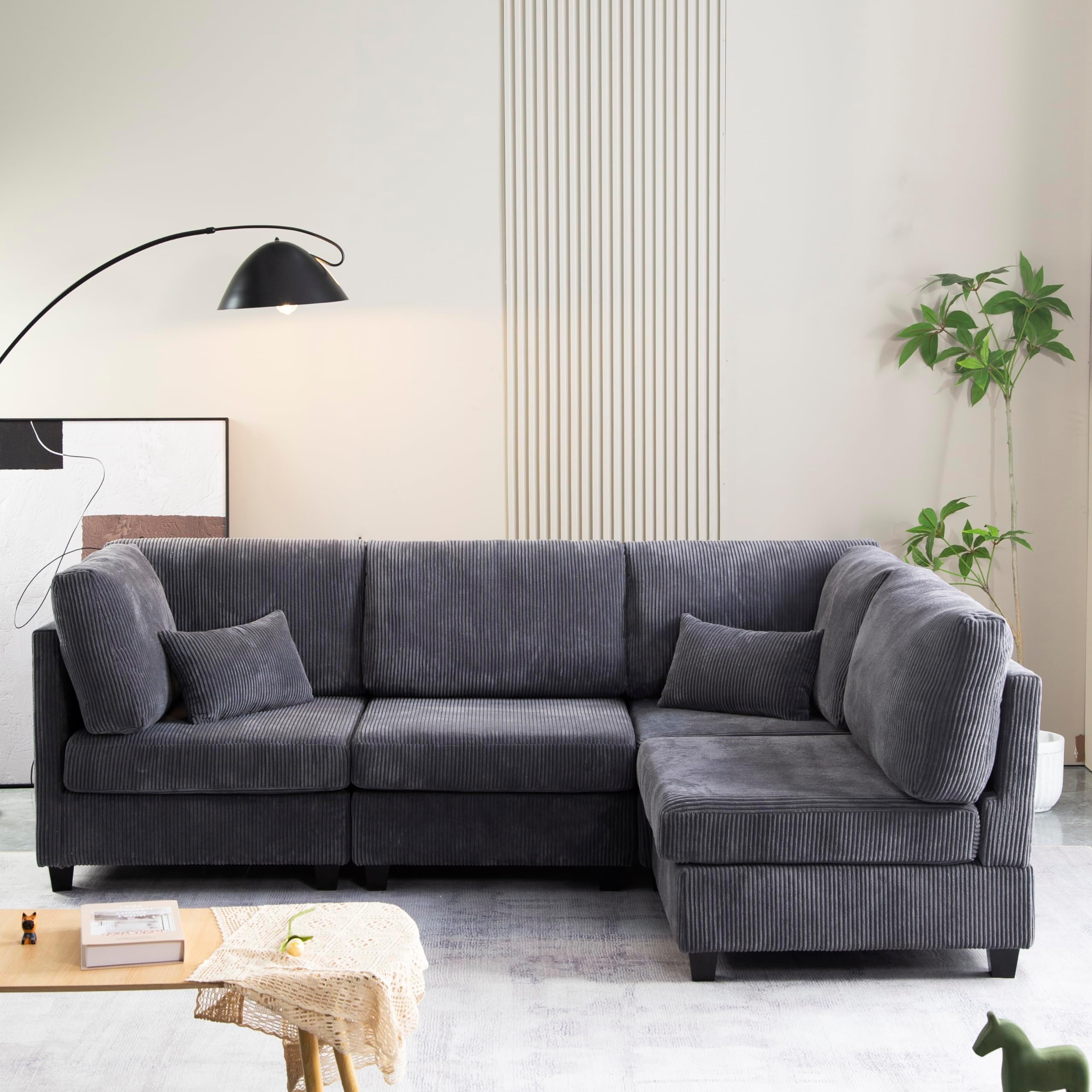 Amazon.com: Eafurn Free Combination Convertible Modular Sectional Sofa ...