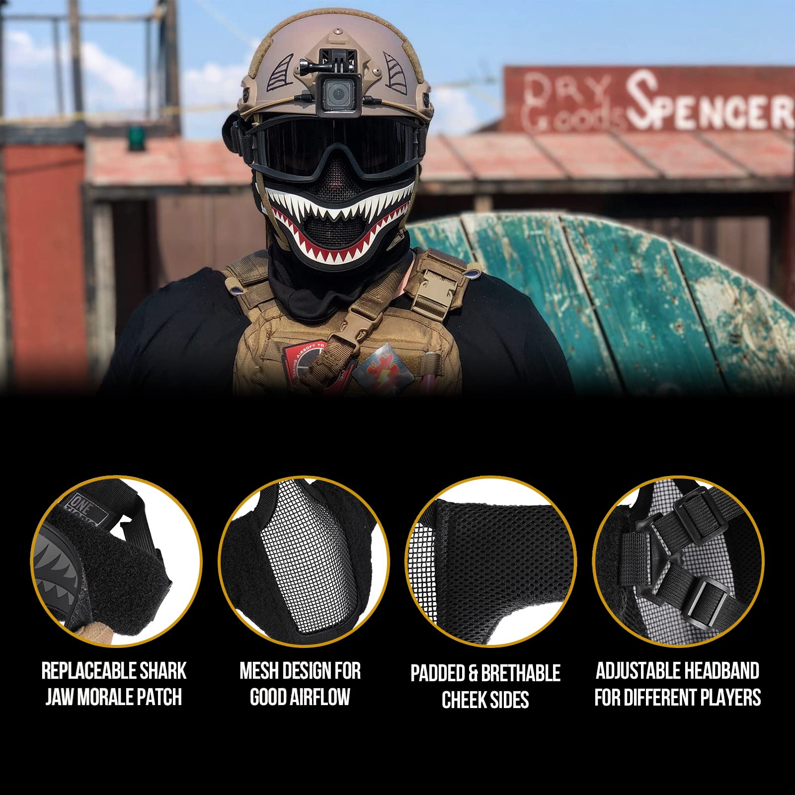 Snapklik.com : OneTigris X Storm Airsoft Mask, Tactical Mesh Face ...