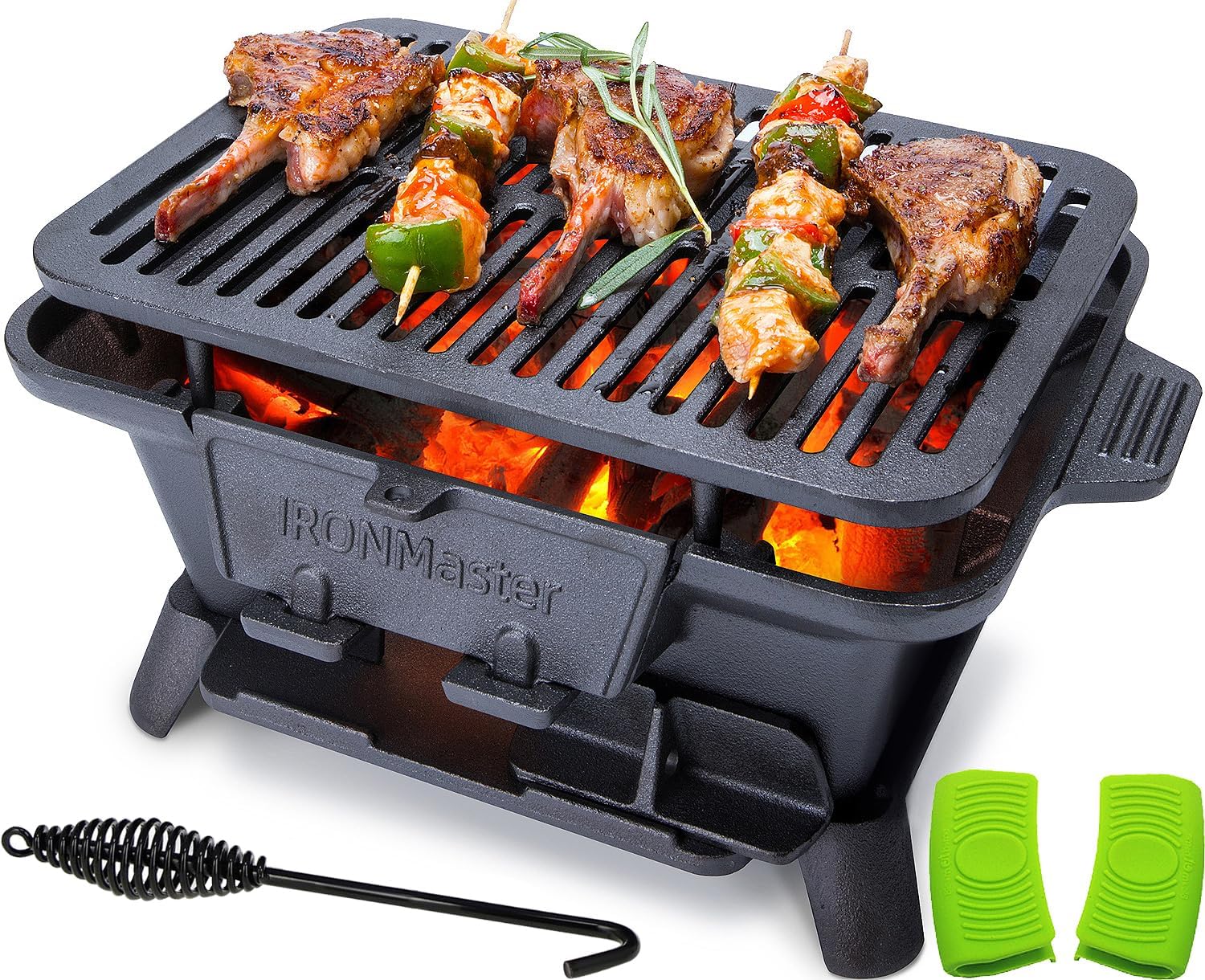 Amazon.com: IronMaster Mini 100% Cast Iron Hibachi Grill, Tabletop ...