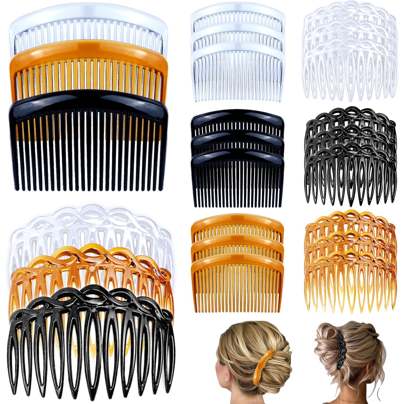 Amazon.com : 24 Pieces Hair Side Combs French Twist Hair Comb Set ...