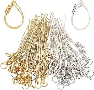 Amazon.com: GORGECRAFT 100Pcs 58MM Phone Keychain Strap Tone Split Ring ...
