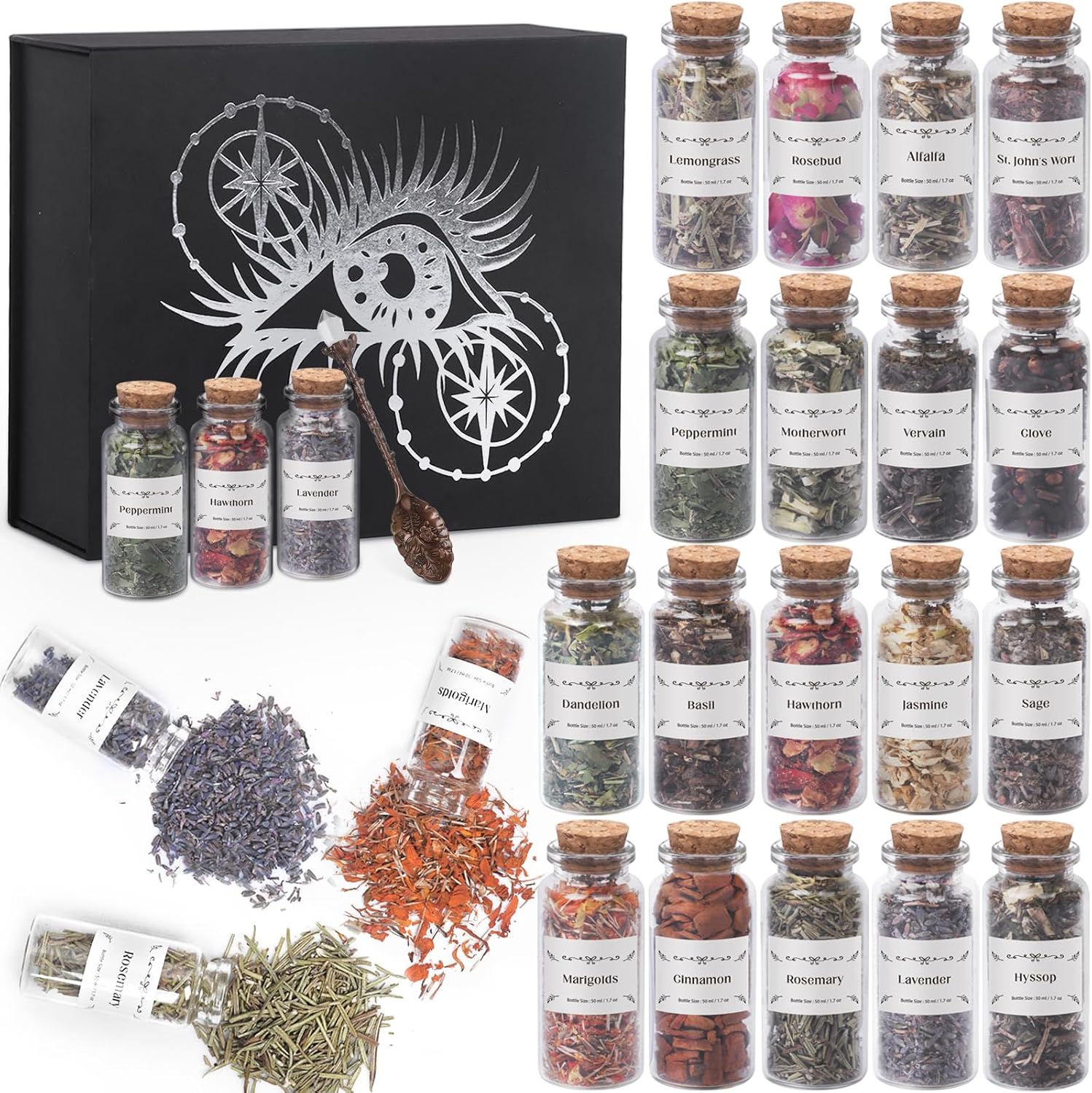 Amazon.com: Witchcraft Supplies Herbs and Flowers Kit - Bigger Size ...