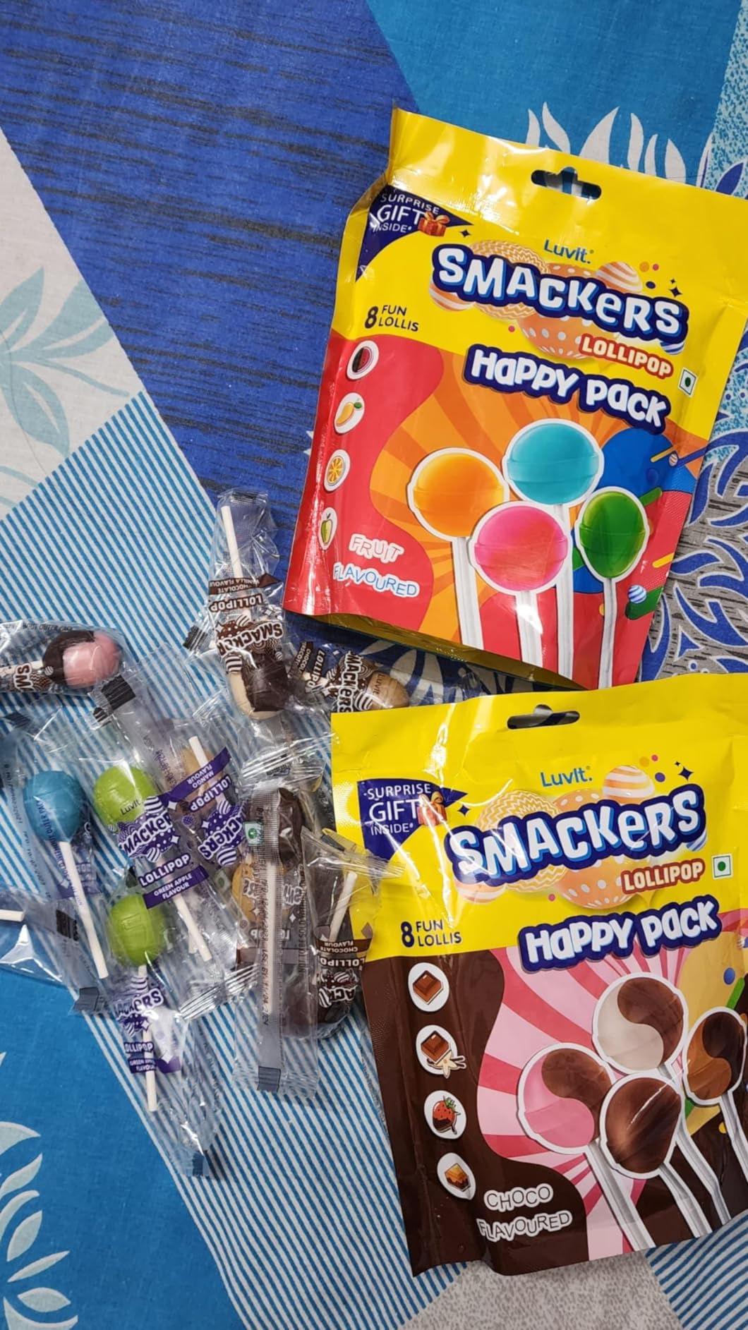 LuvIt. Smackers Chocolate Flavoured Lollipops|Surprise Toy For Kids|Big ...
