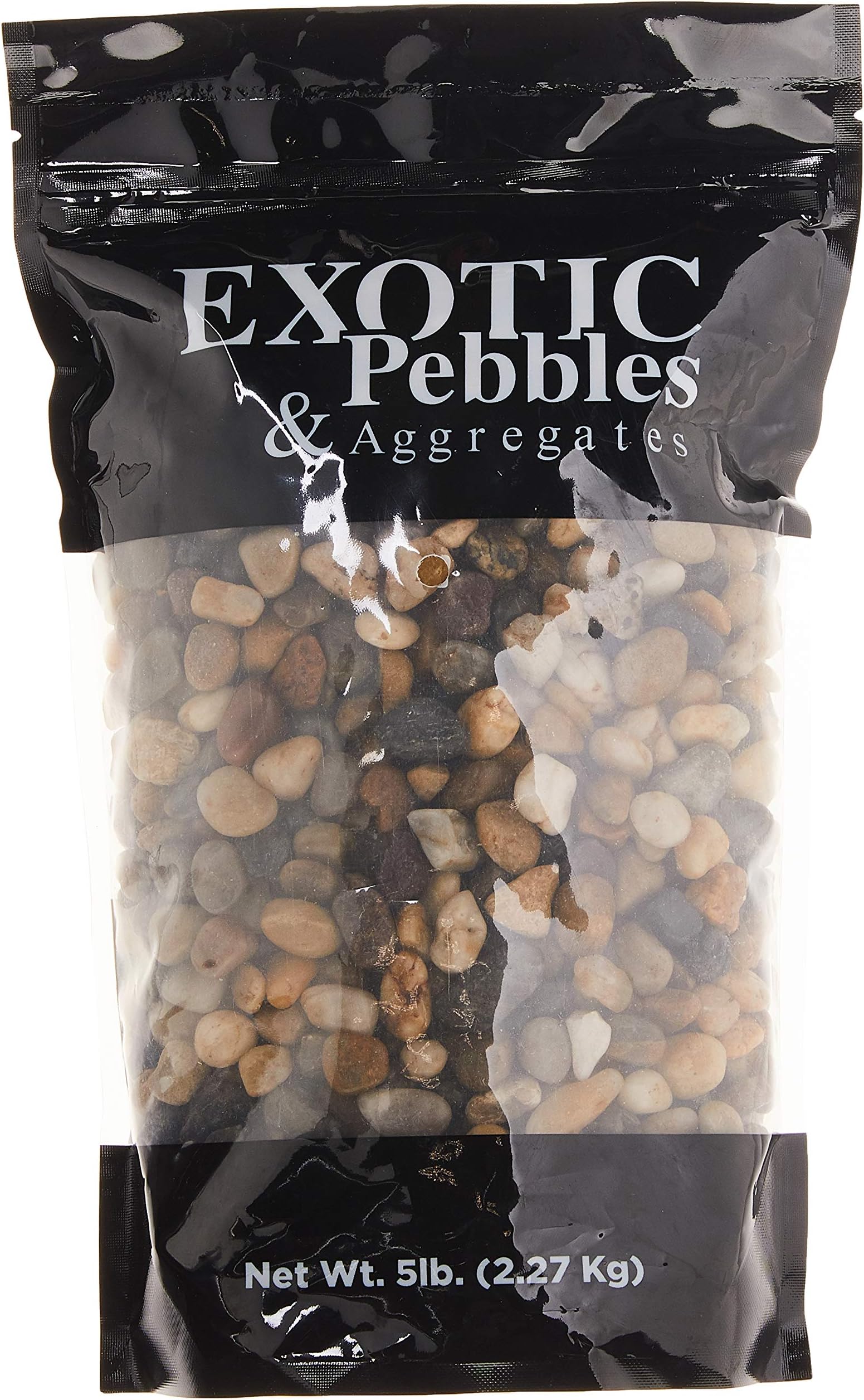 Amazon.com : Exotic Pebbles PMS0510 Polished Gravel, Mixed, 5 Pounds, 3 ...