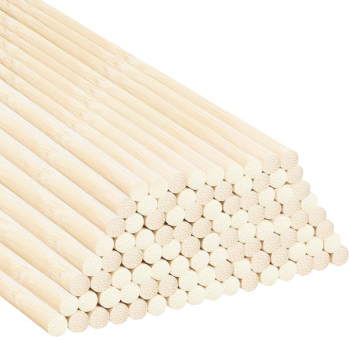 Belle Vous Palos de Madera para Manualidades de Bambú Natural Redondo ...