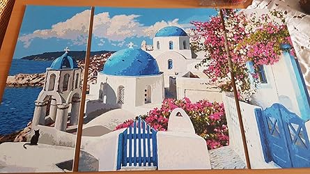 Schipper 609260783 Malen nach Zahlen - Santorin - Bilder malen für Erwachsene, inklusive Pinsel ...