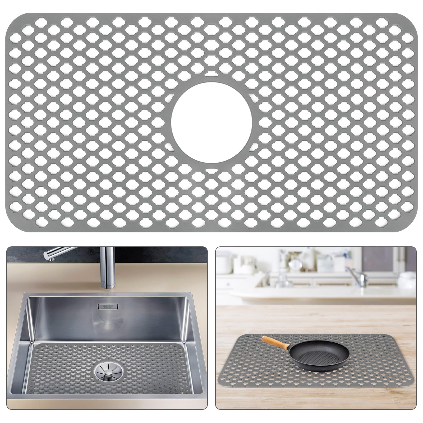 Snapklik.com : Silicone Sink Protector Mat 248x13, Single Bowl Sink ...
