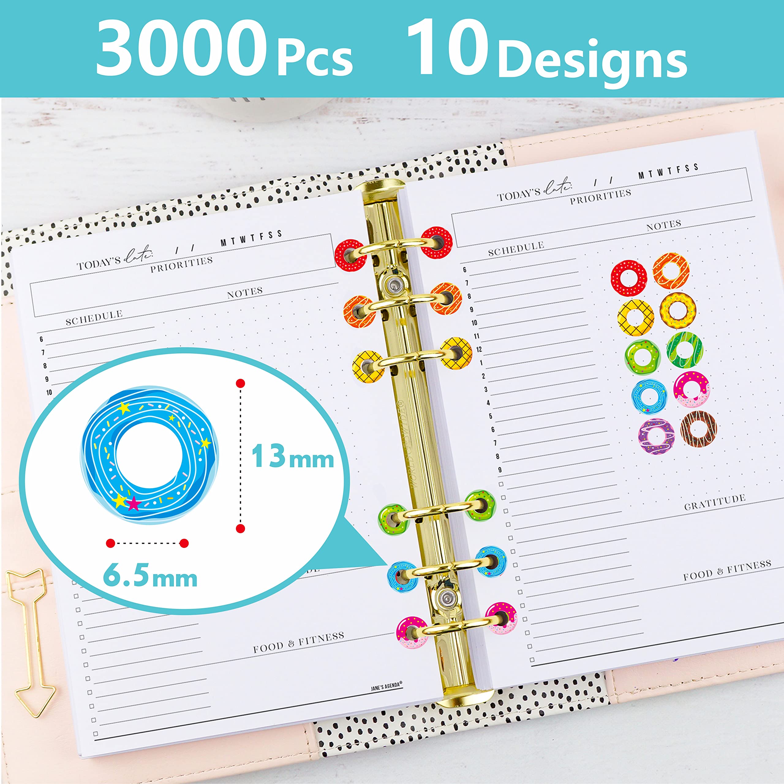 Snapklik.com : 3000 Pieces Hole Reinforcement Stickers, 10 Donut ...