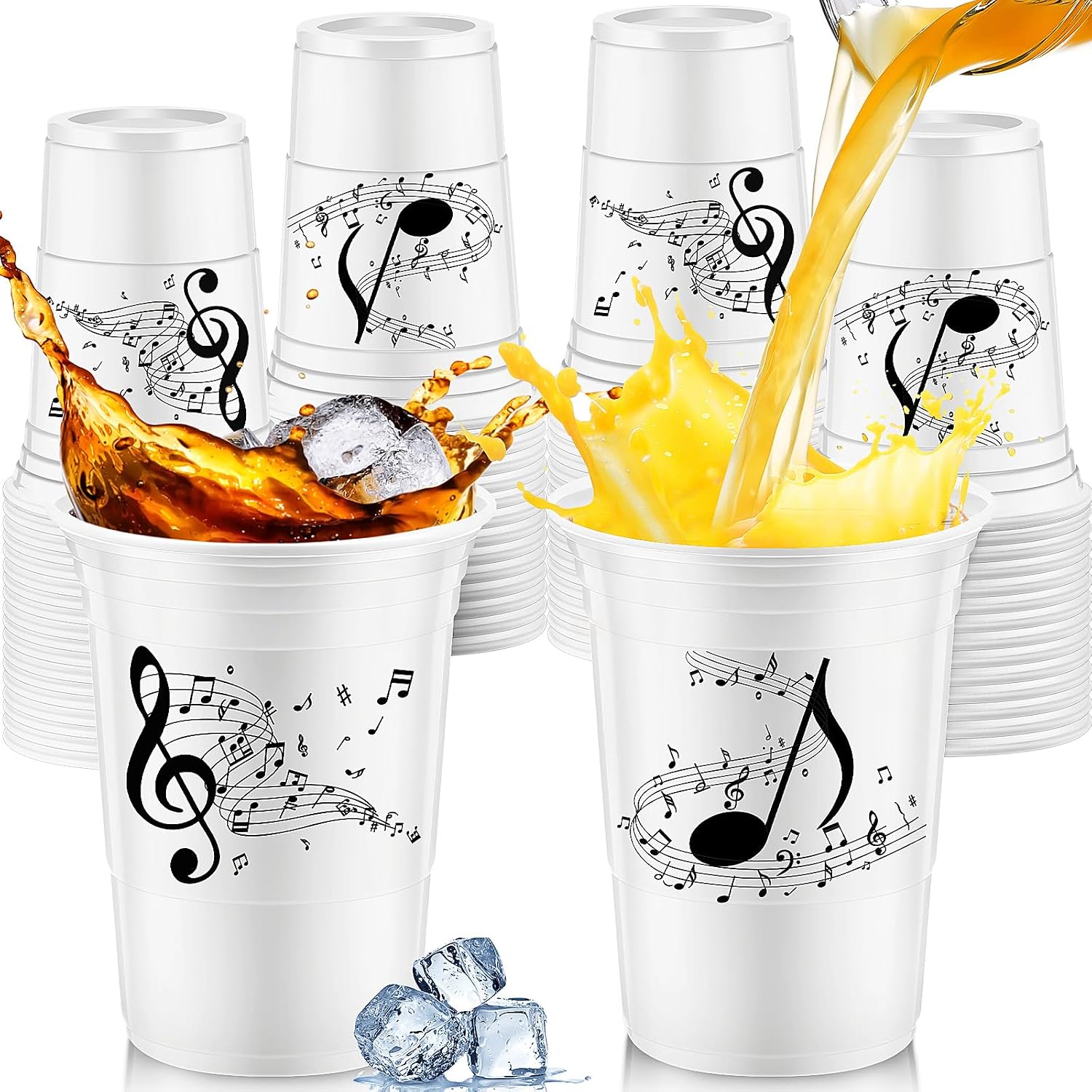 Amazon.com: Norme 48 Pcs Musical Note Party Supplies Bulk 16 oz Black ...