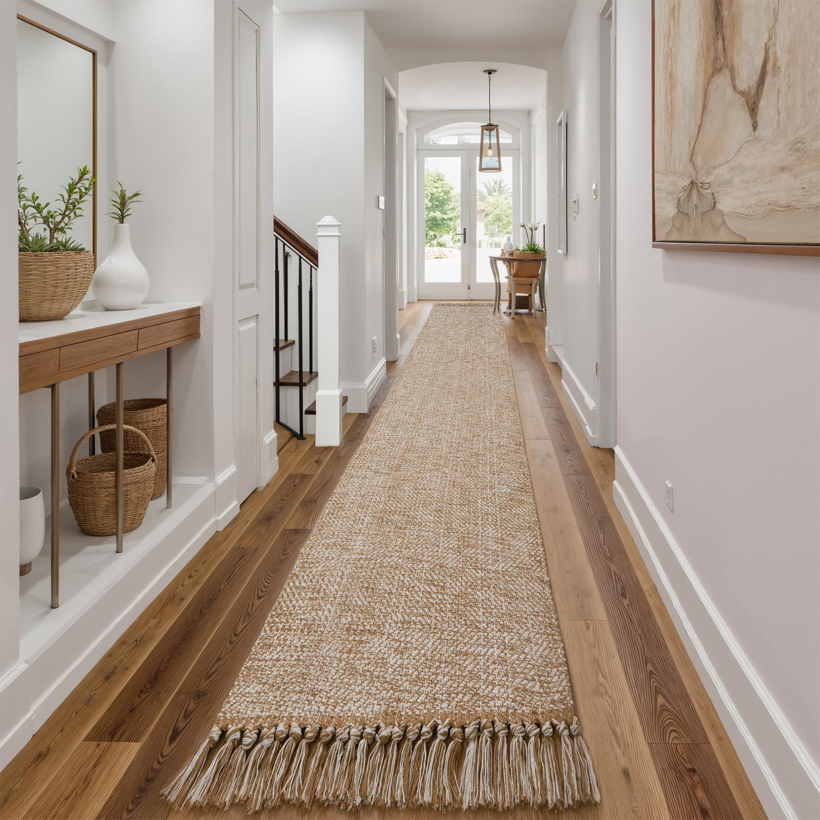 Amazon.com: Collive Boho 18 ft Long Runner Rug for Hallway, Washable ...