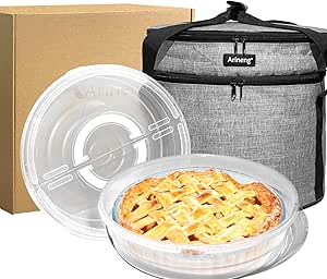 Amazon.com: Arineng 2 pack pie carrier with lid and handle,of insulated bag,pie carriers for ...