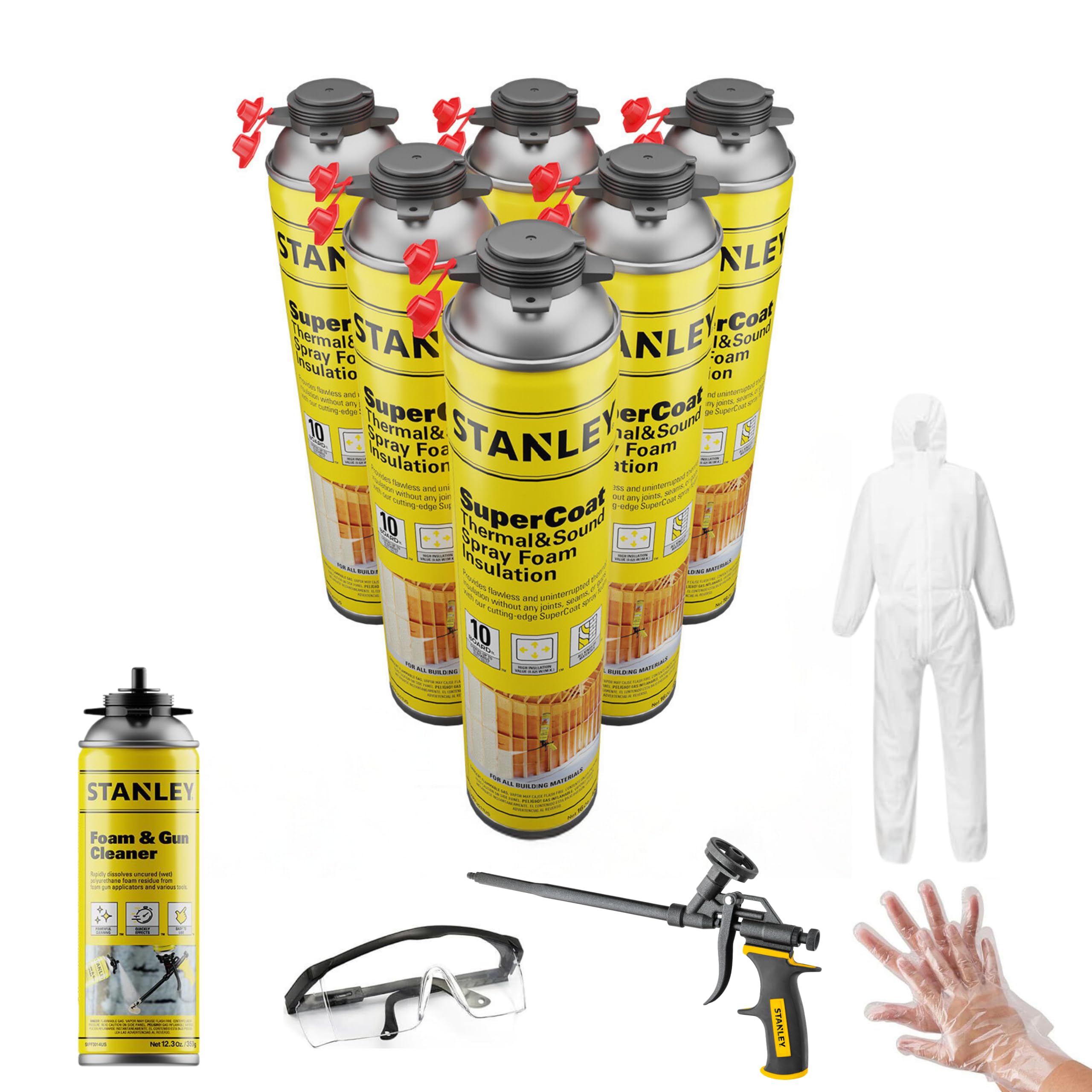 Snapklik.com : STANLEY Supercoat Spray Foam Insulation Kit For Wall ...
