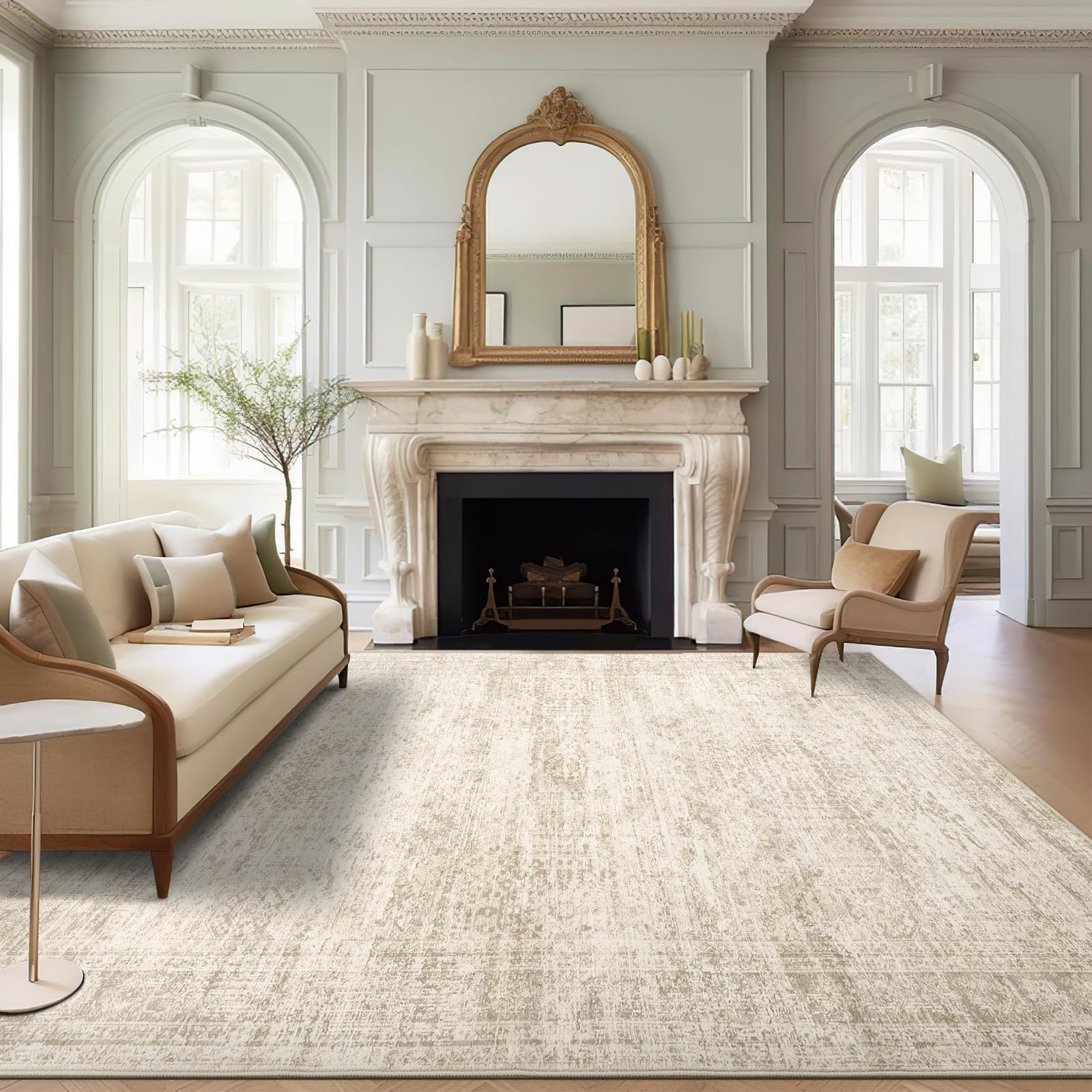 Amazon.com: Art&Tuft Washable Rug, Ultra Thin Anti-Slip Backing ...