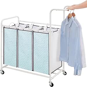 Amazon.com: STORAGE MANIAC 3 Section Laundry Sorter, 3 Bag Laundry ...