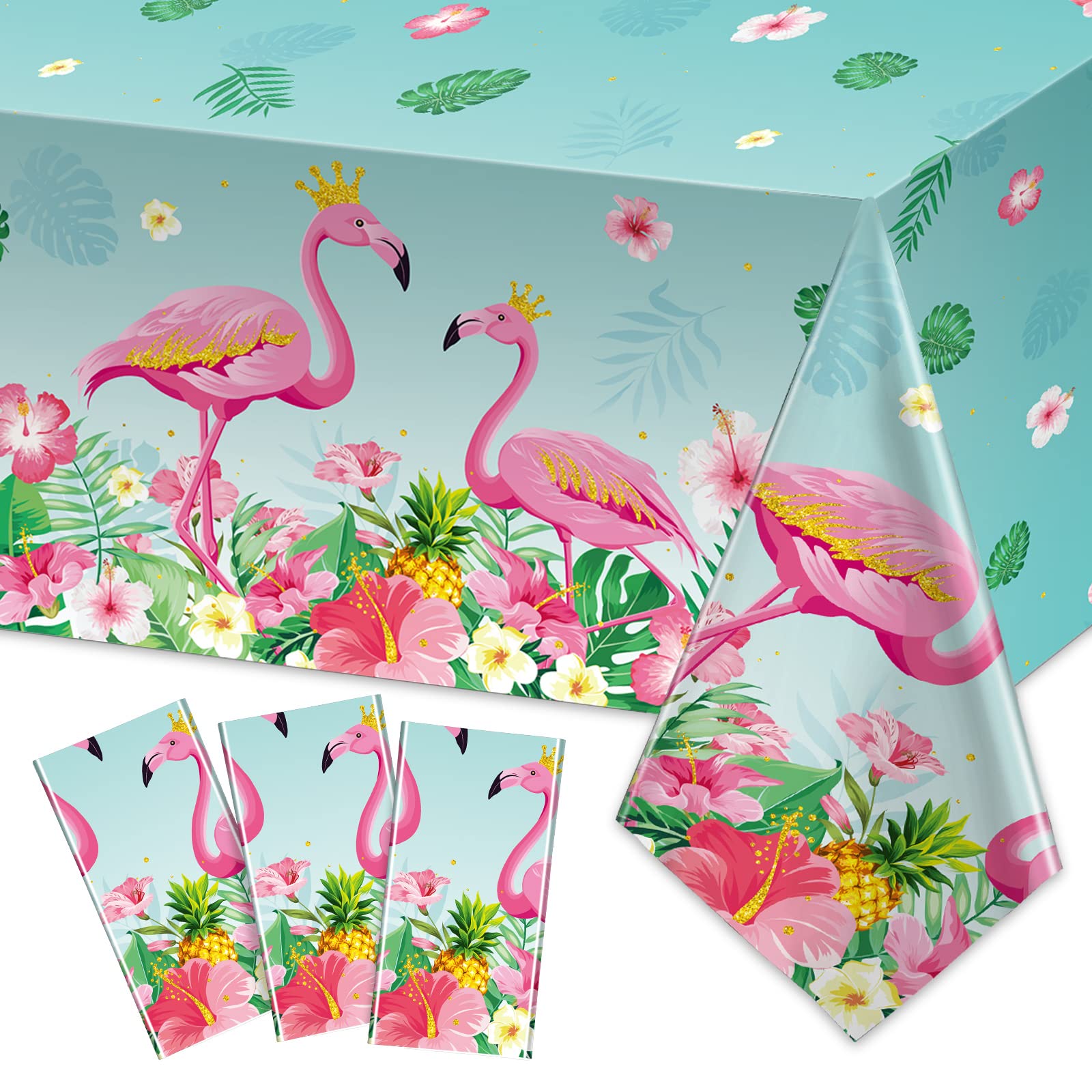 Amazon.com: Mixweer 3 Pieces Flamingo Tablecloths Flamingo Party ...