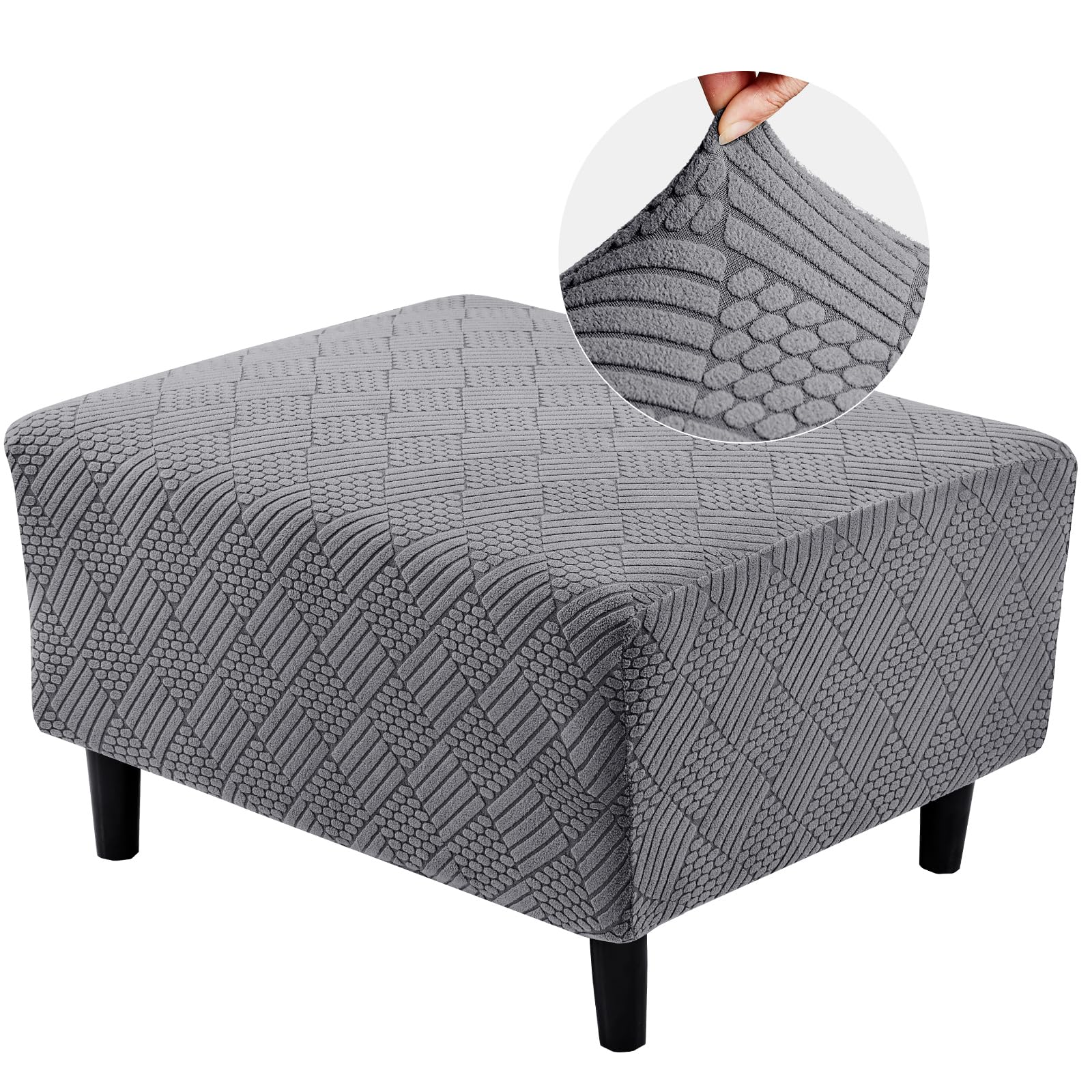 Amazon.com: Deep Dream Ottoman Cover Rectangular, Stretch Jacquard ...