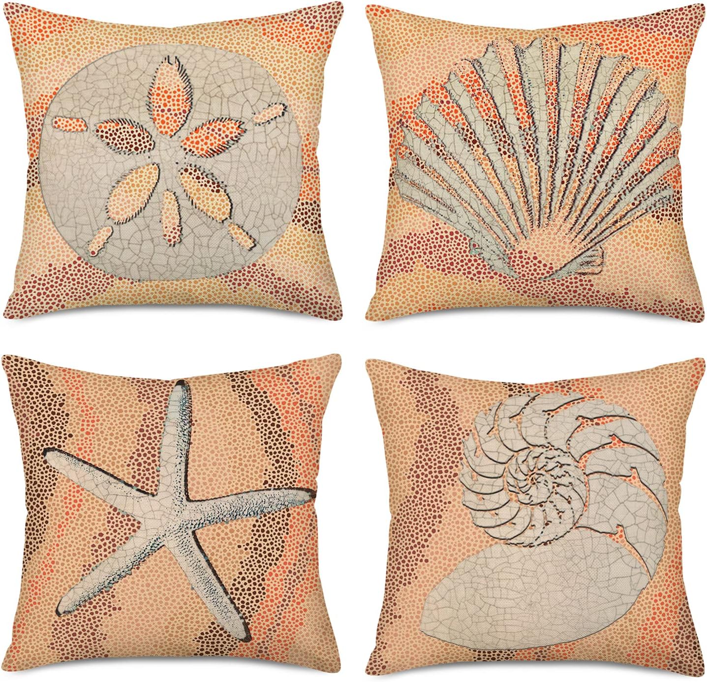 Amazon.com: Smilyard Set of 4 Vintage Ocean Pillow Covers Marine ...